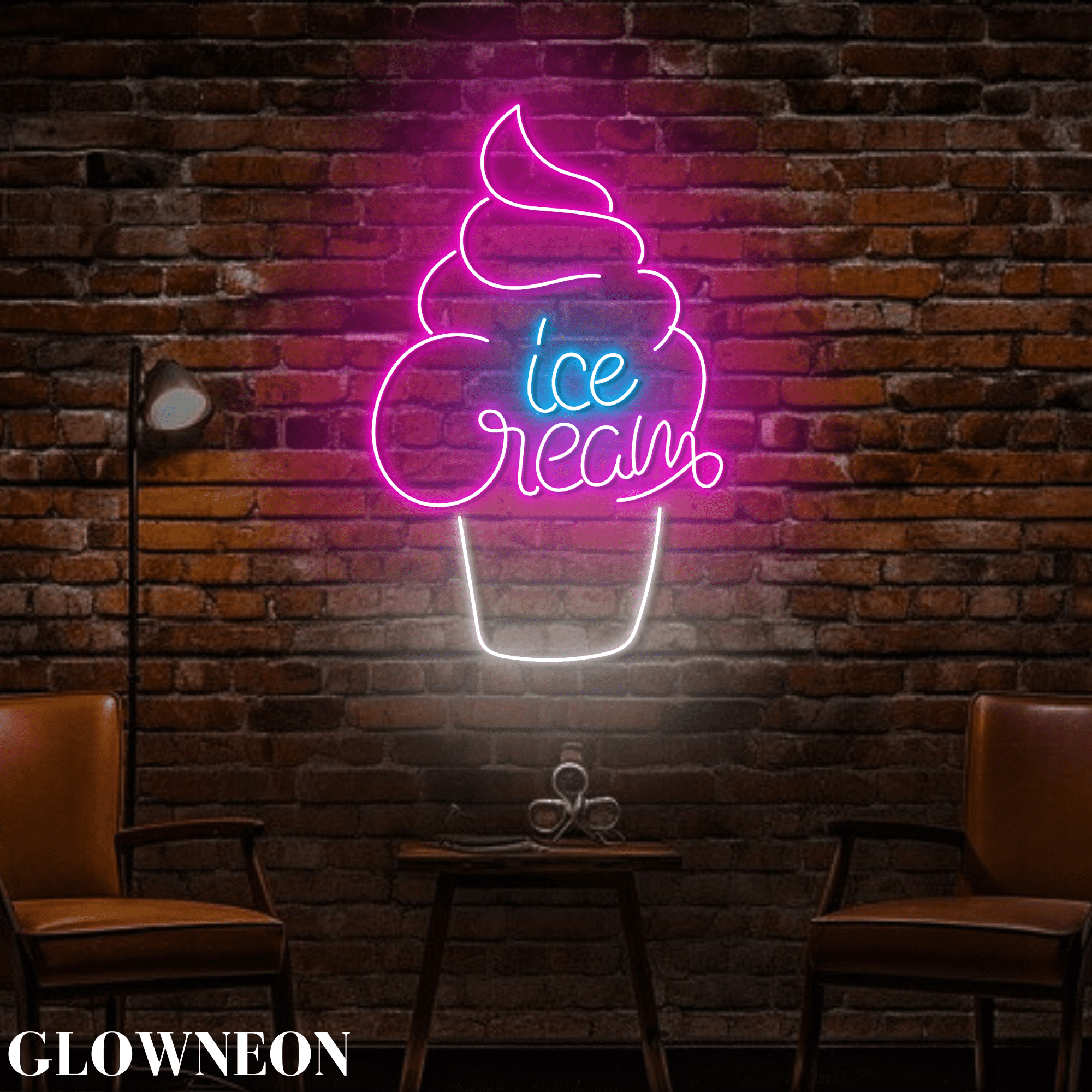 Glowneon Ice Cream Led Light For Ice Cream Gelato Dessert Shop Decor ...