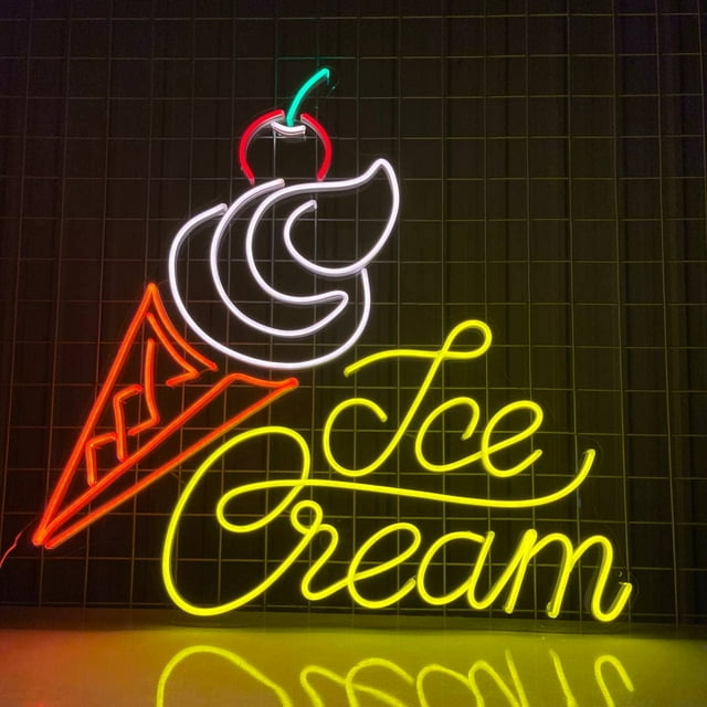 Glowneon Ice Cream Neon Sign, Ice Cream Shop Decor Signboard - Walmart.com