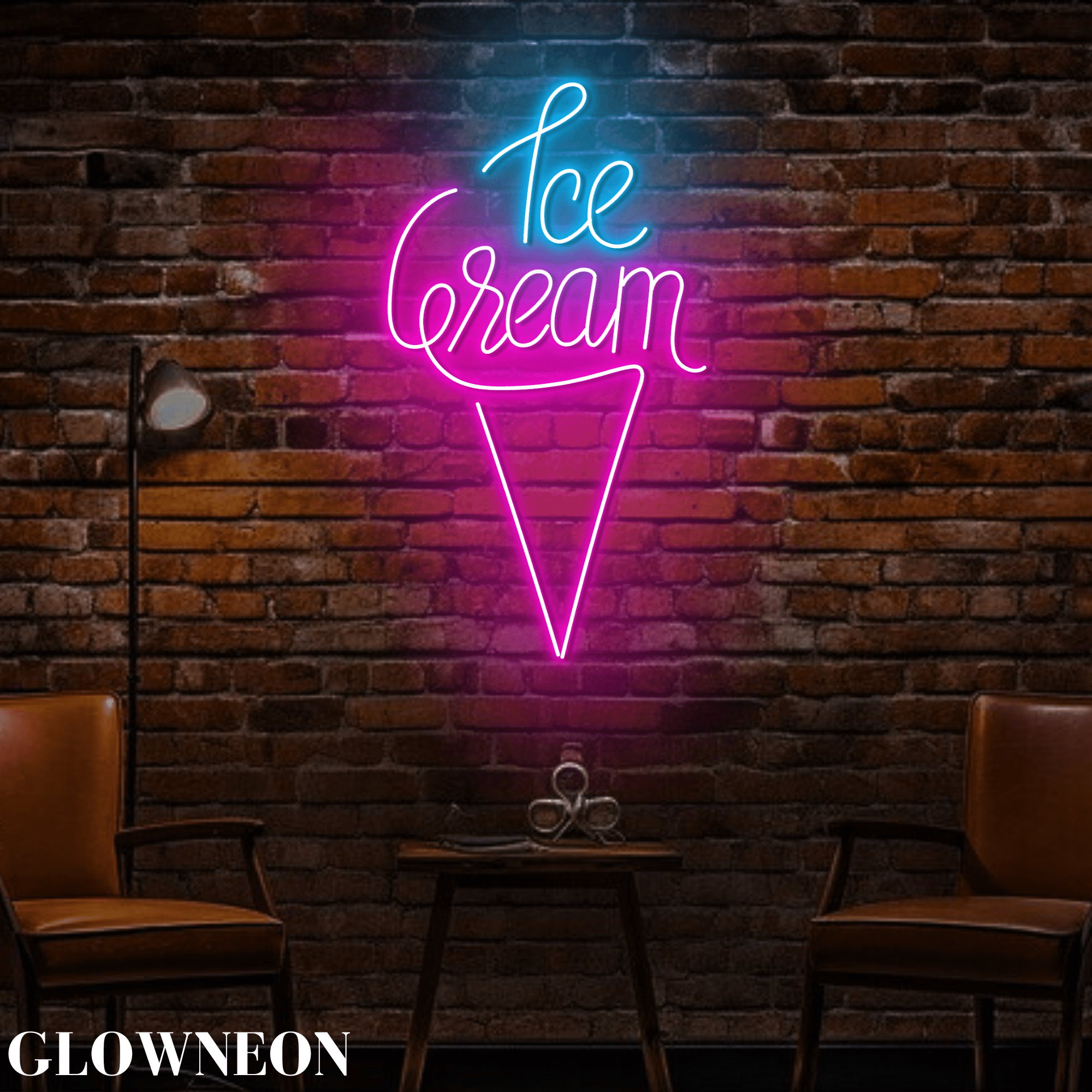 Glowneon Ice Cream Neon Wall Decor, Ice Cream Led Sign, Gelato Sign ...