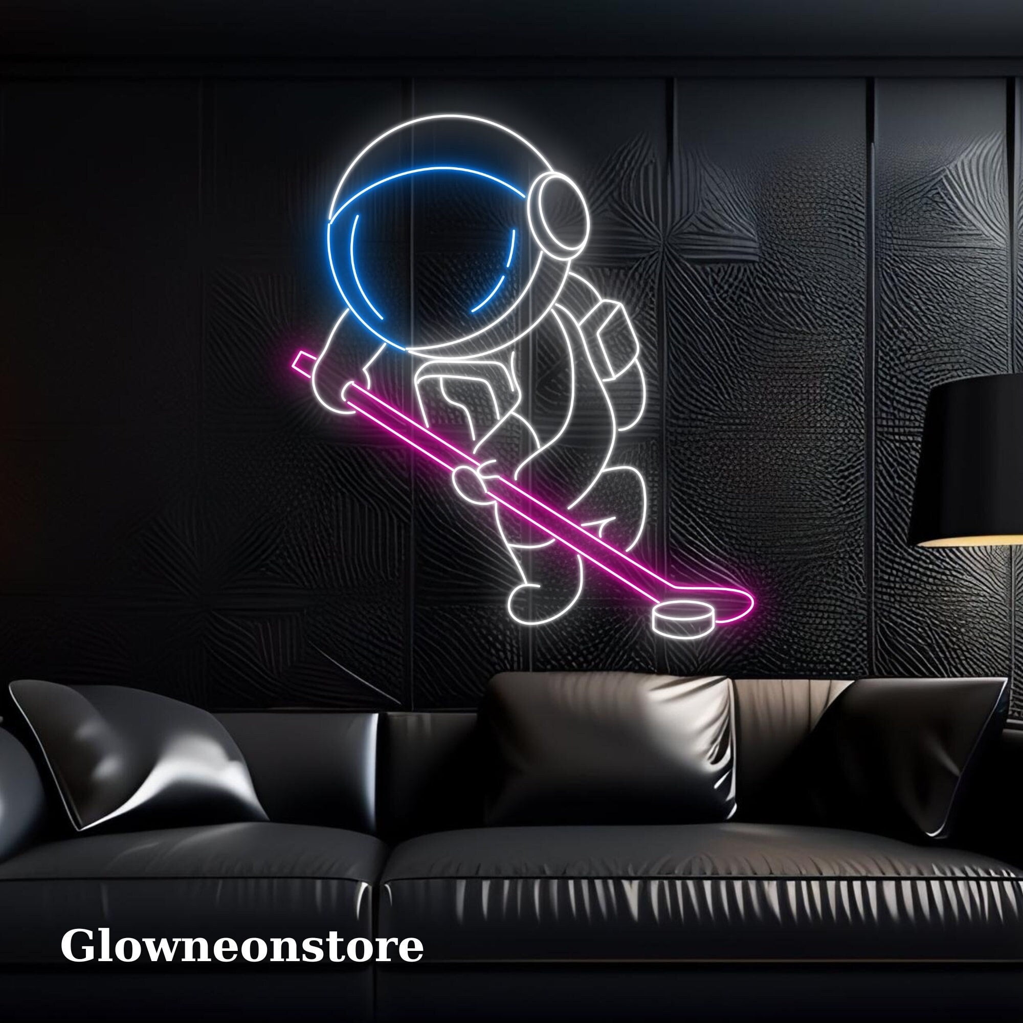 Glowneon Ice Hockey Astronaut Neon Sign, Hockey Astronaut Led Sign ...
