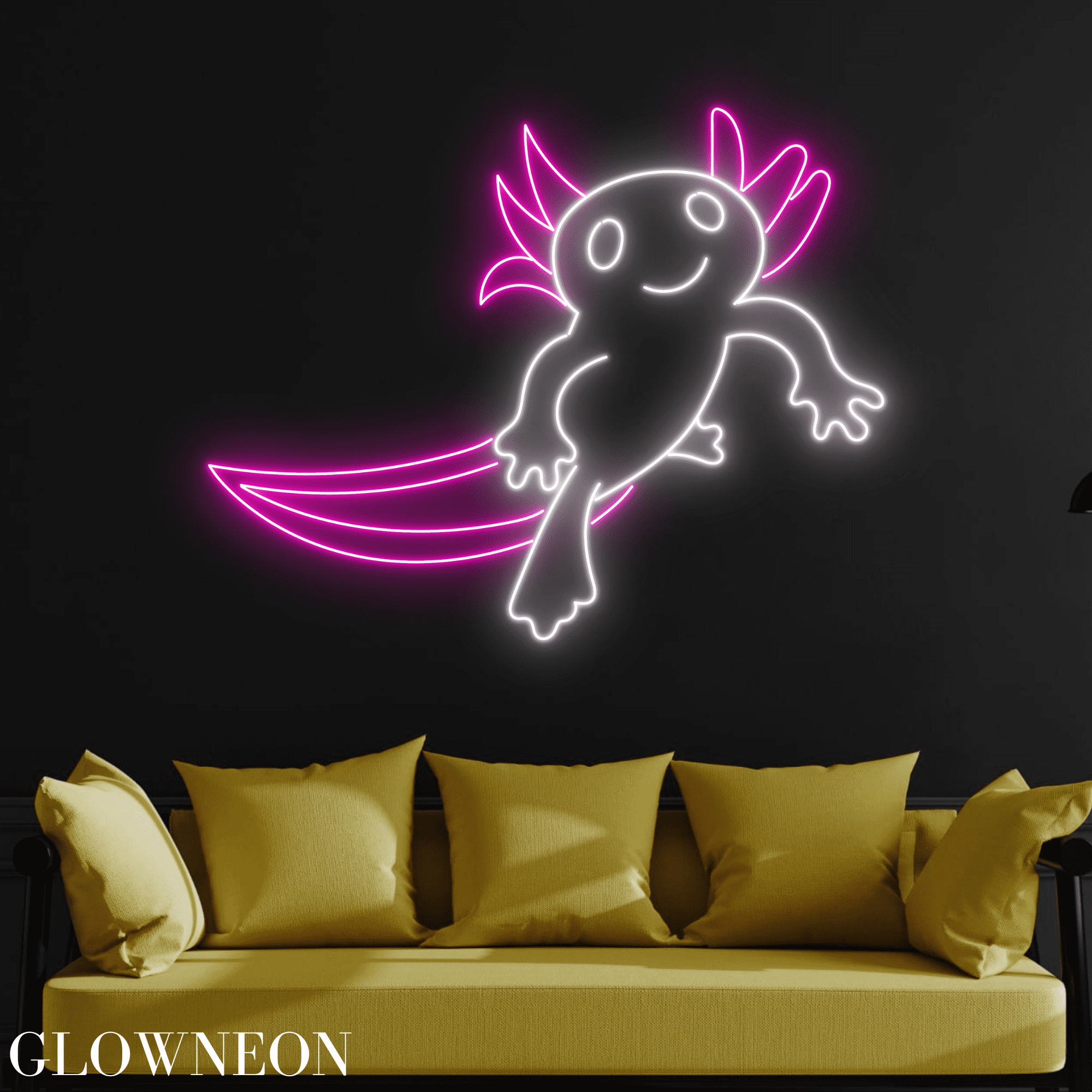 Glowneon Idea Gift For Kid, Cute Axolotl Neon Sign, Axolotl Led Light ...