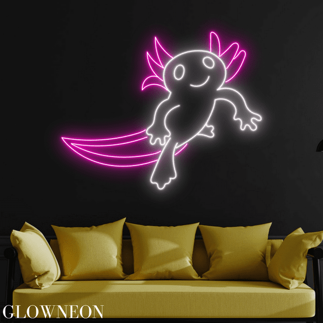 Glowneon Idea Gift For Kid, Cute Axolotl Neon Sign, Axolotl Led Light ...