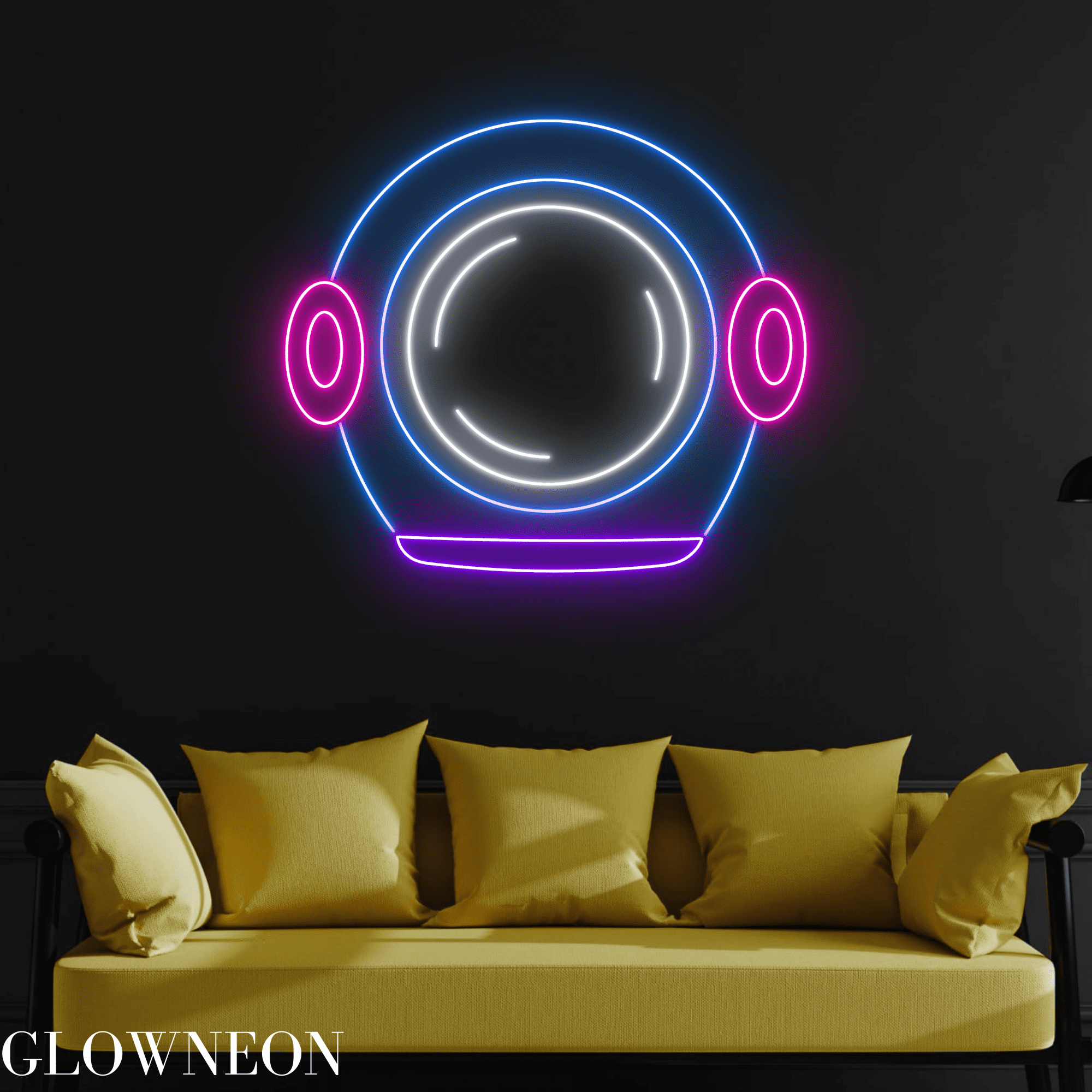 Glowneon Illuminate Kid Room With Astronaut Helmet Neon Led Light Art ...