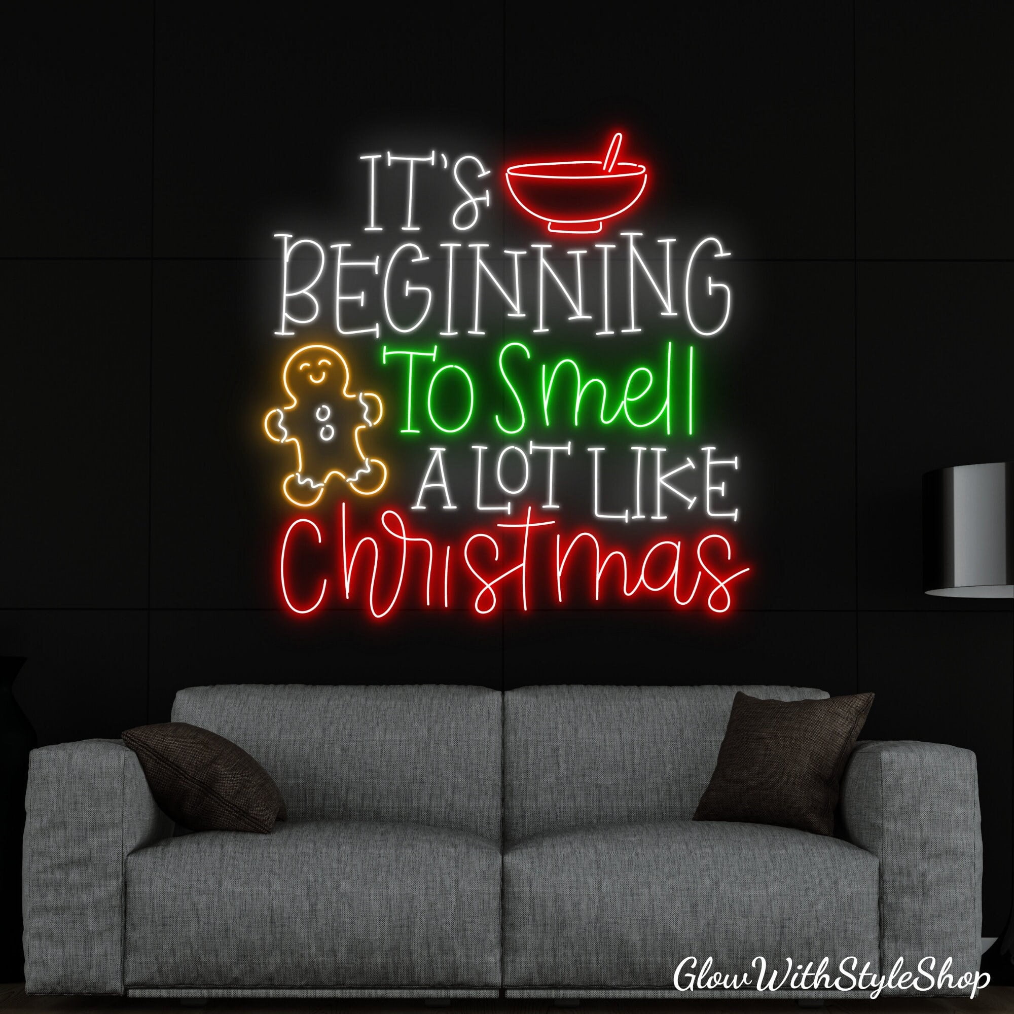 Glowneon It's Beginning To Smell A Lot Like Christmas Neon Sign ...