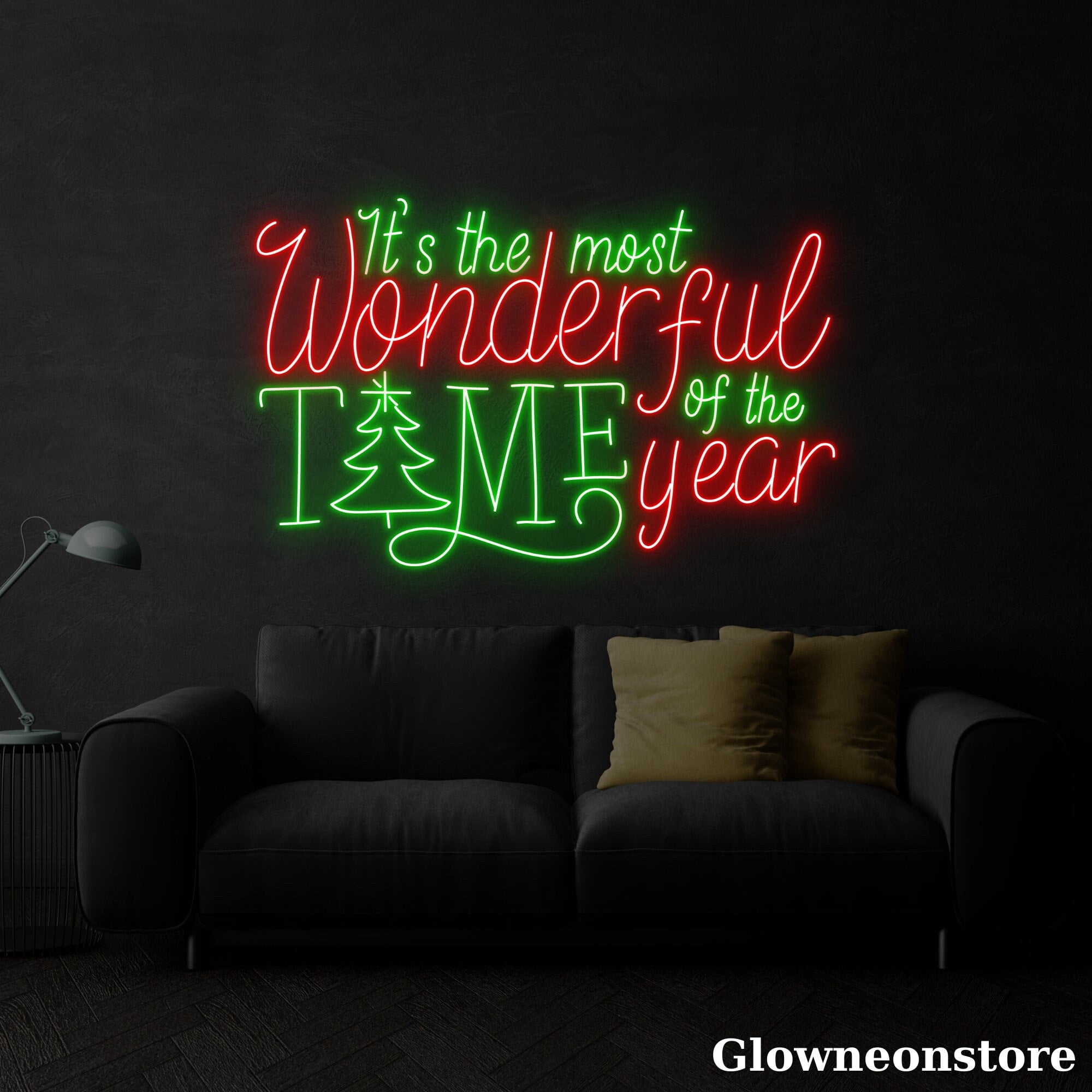 Glowneon It's The Most Wonderful Time Of The Year Neon Sign, Christmas ...