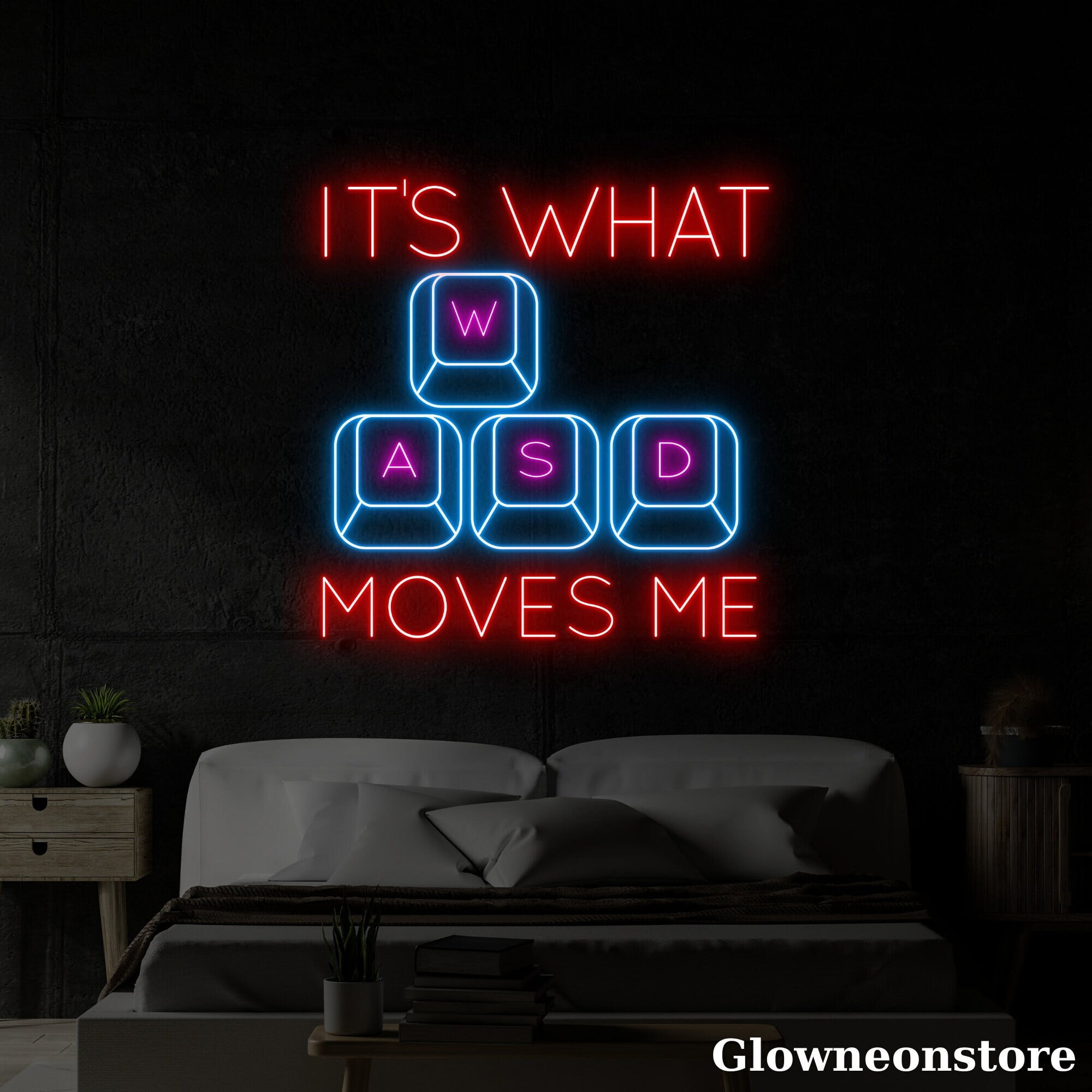 Glowneon It’s What Moves Me Neon Sign, Keyboard Led Sign, Gamer Wall ...