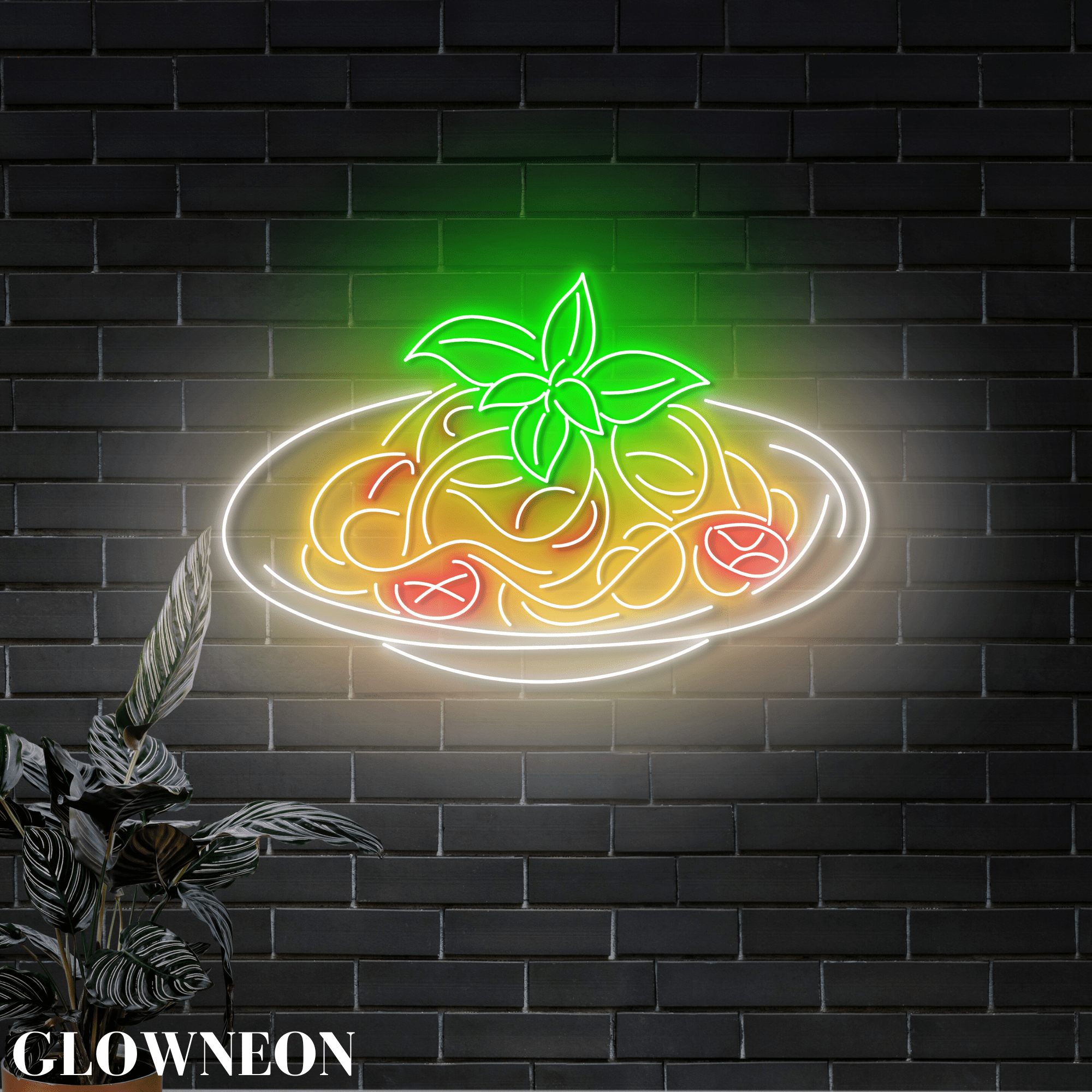 Glowneon Italian Pasta Led Wall Art, Italian Pasta Noodles Shop Decor ...