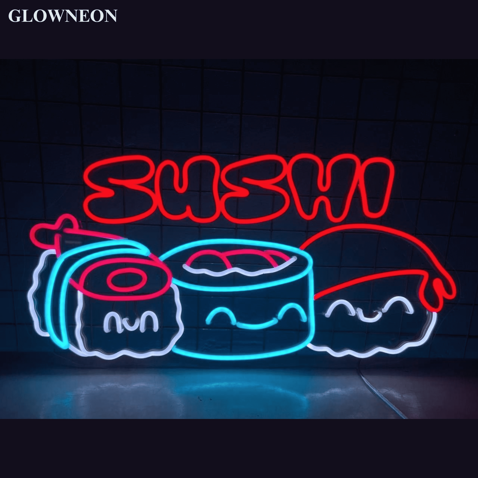 Glowneon Japanese Sushi Restaurant Led Wall Decor, Sushi Japan Light ...