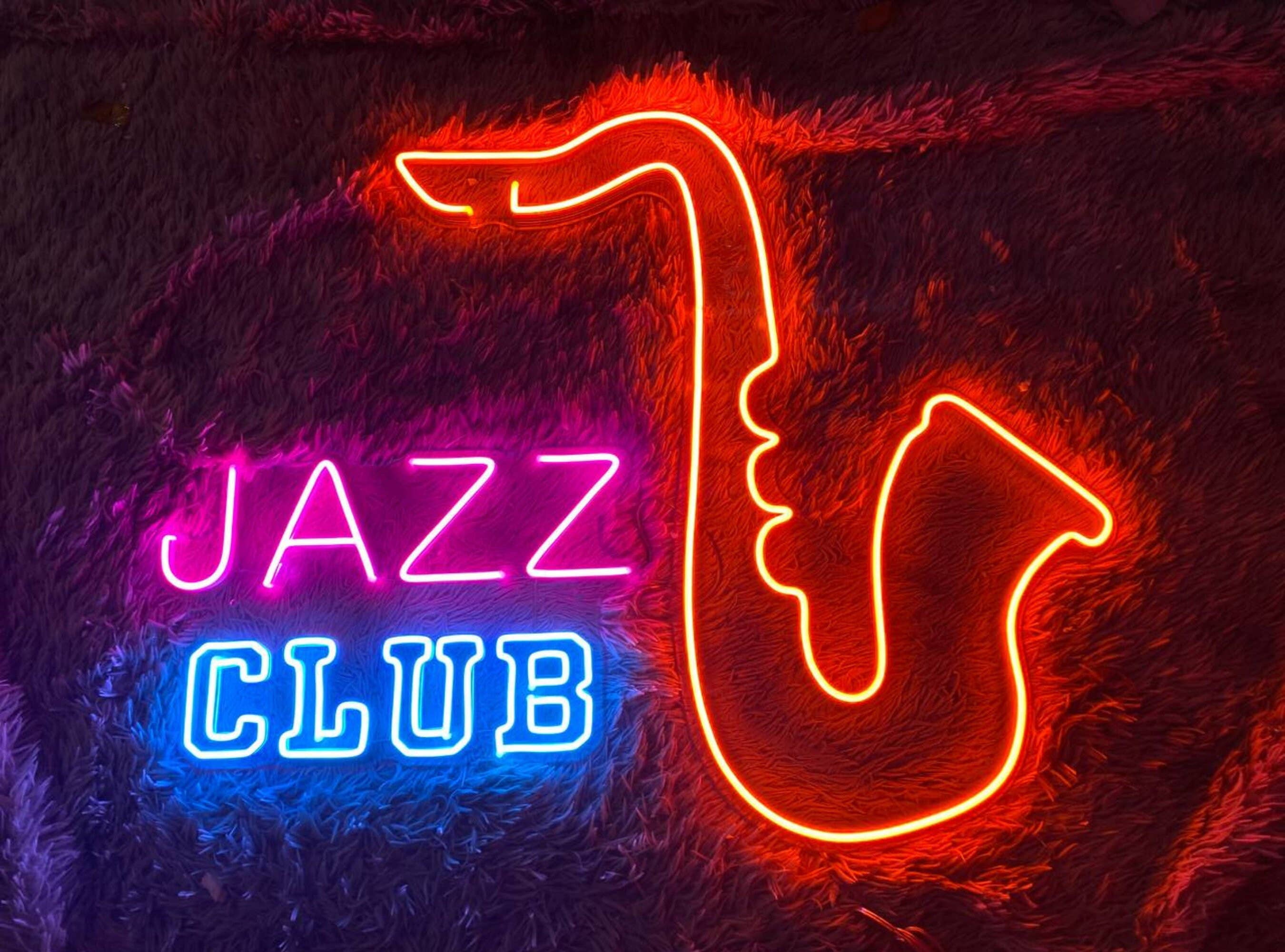 Glowneon Jazz Club Neon Sign, Music Studio Neon Lights Signboard ...