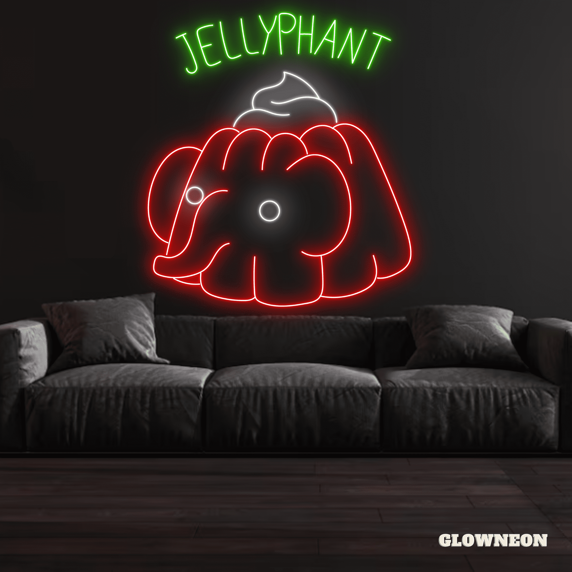 Glowneon Jellyphant Neon Sign, Jelly Shop Decor, Elephant Signs ...