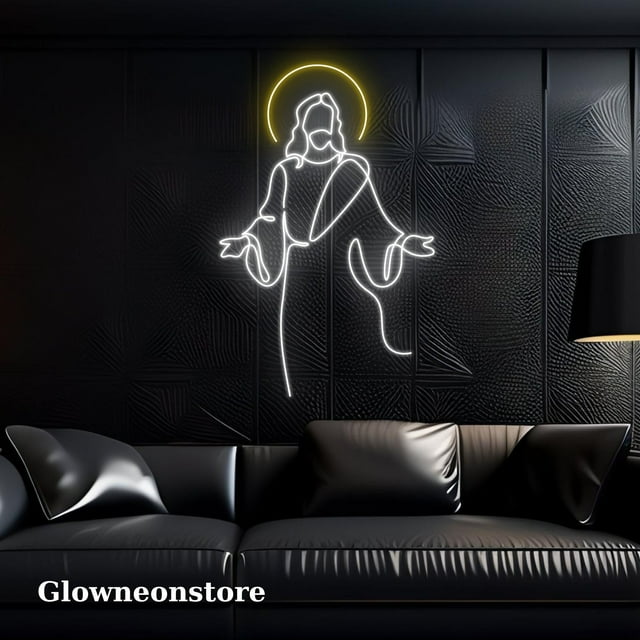 Glowneon Jesus Christ Neon Sign, Jesus Christ Led Sign, Jesus Christ ...