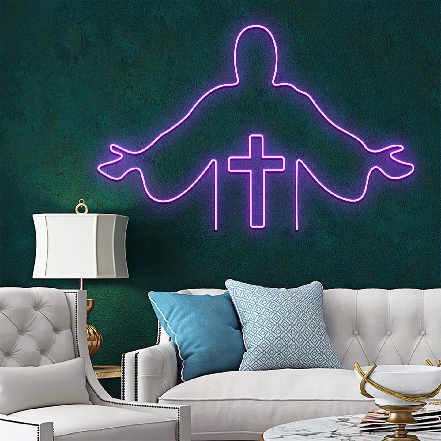 Glowneon Jesus Christian Neon Sign - Walmart.com