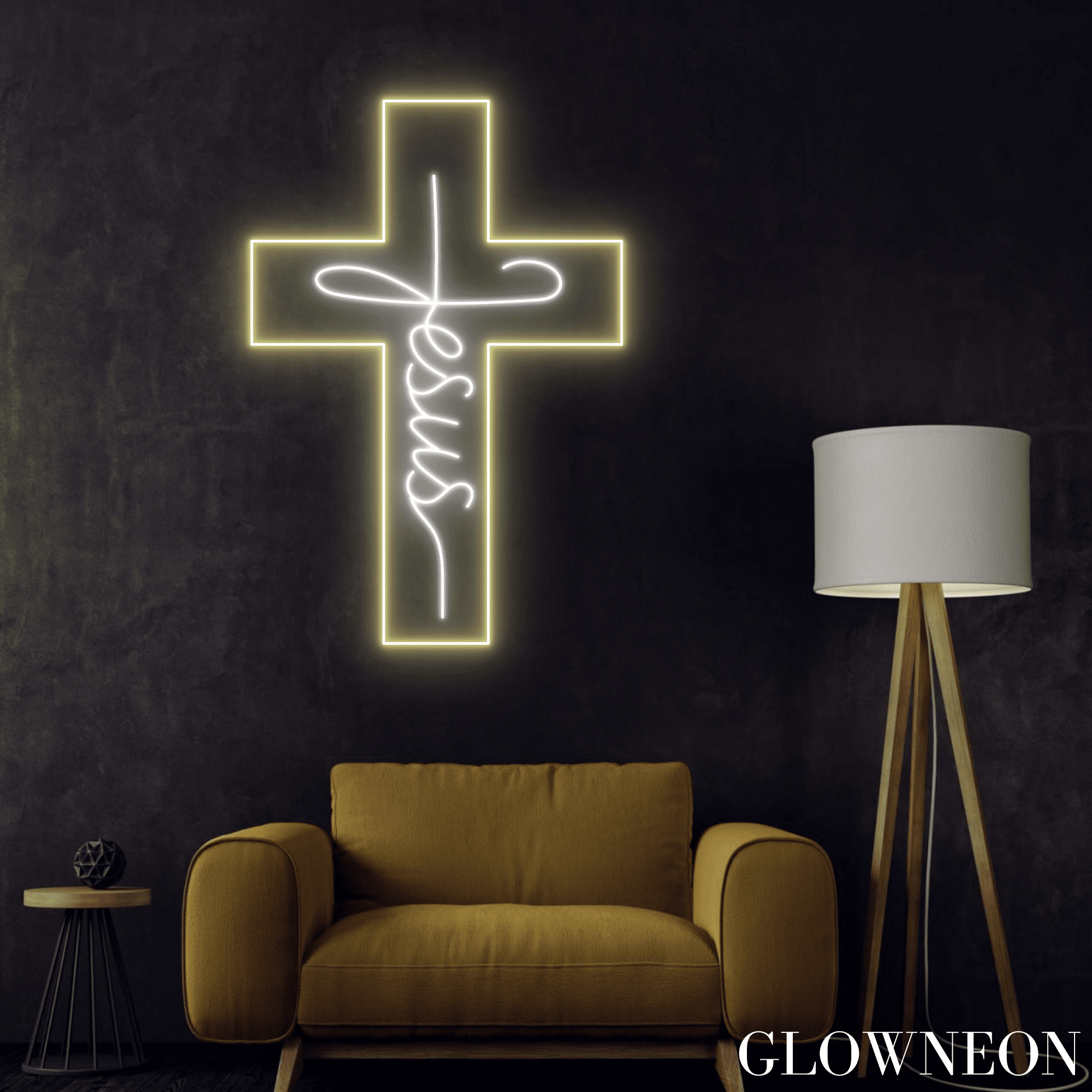 Glowneon Jesus Cross Neon Sign, Jesus Led Sign, Christian Wall Decor ...