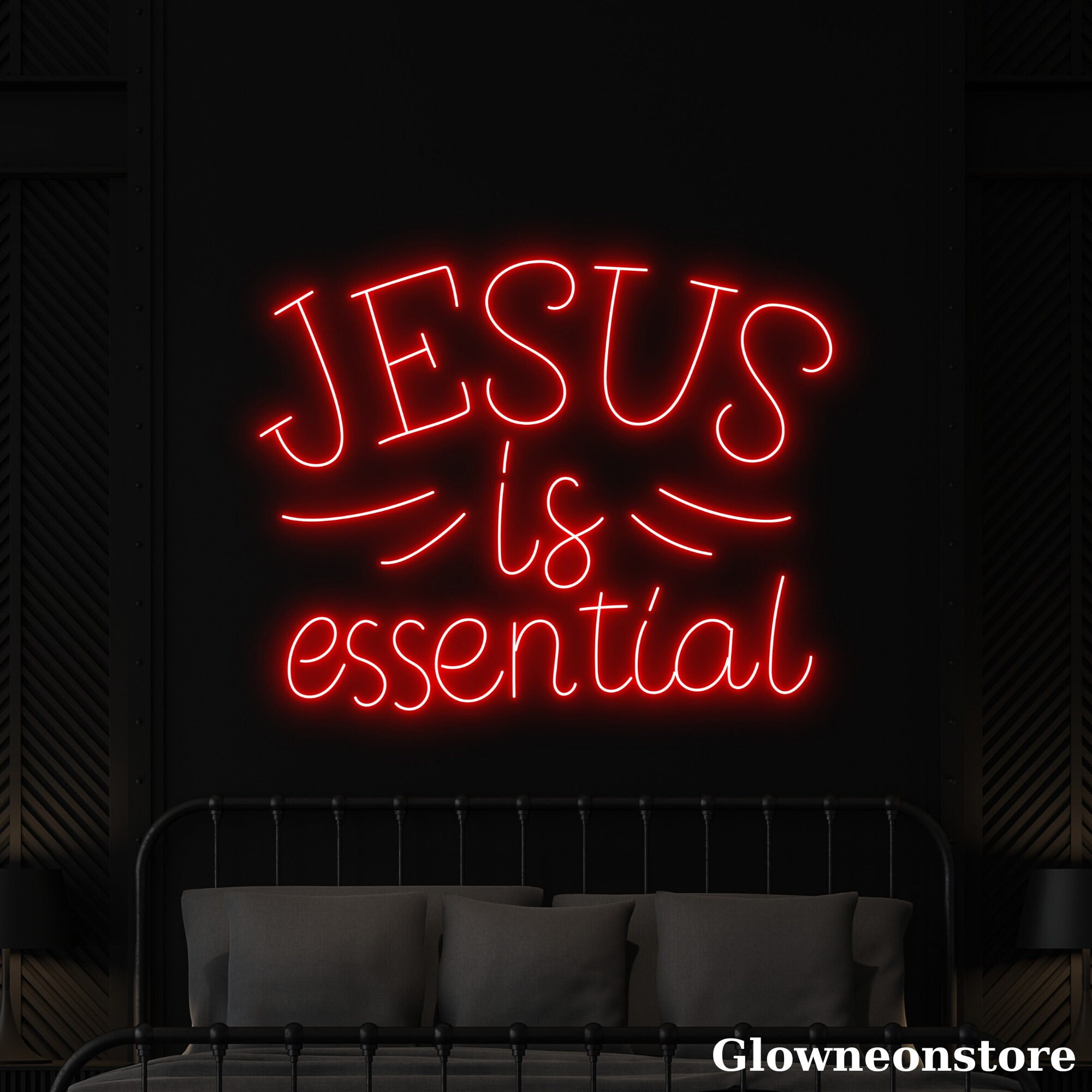 Glowneon Jesus Is Essential Neon Sign, Jesus Is Essential Led Sign ...