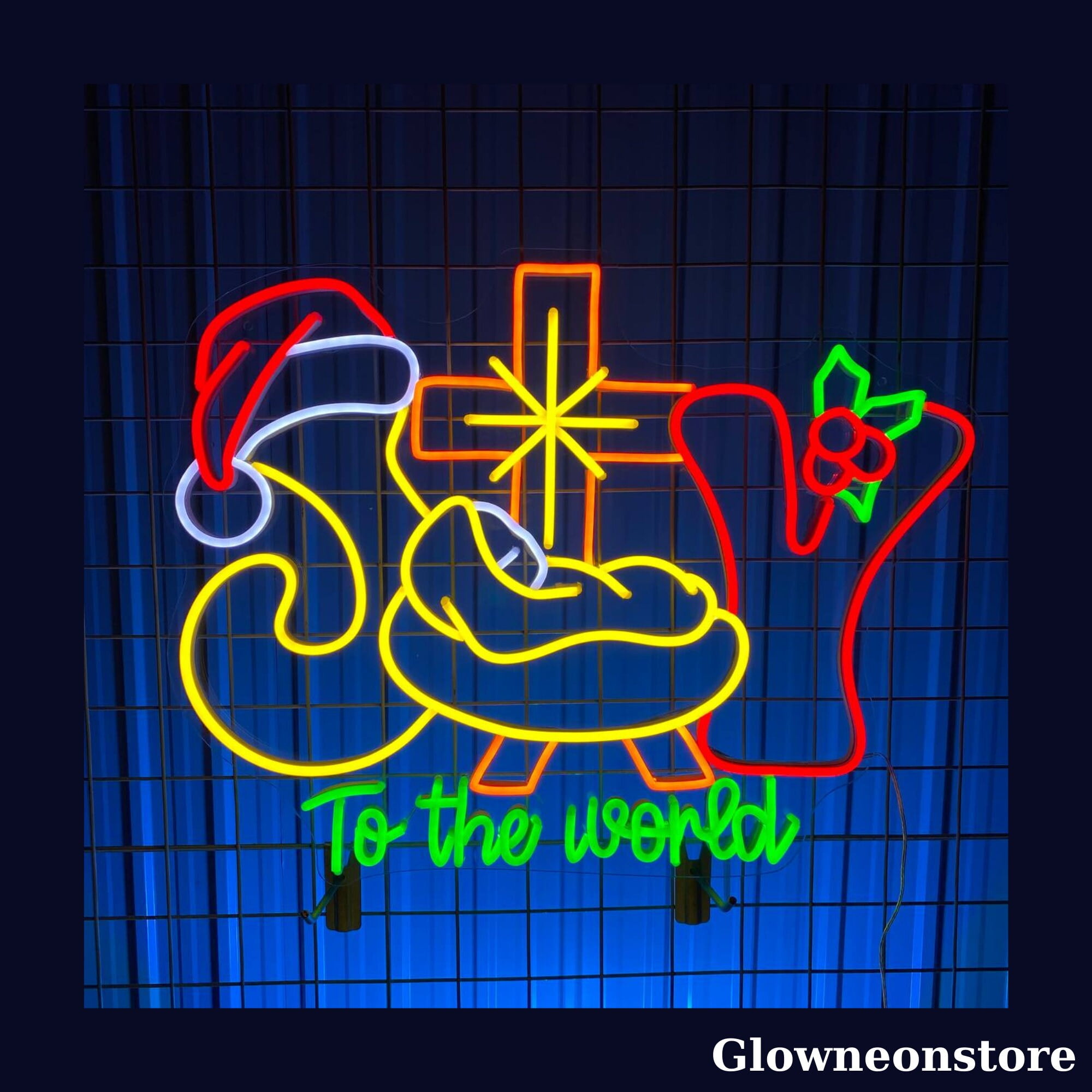 Glowneon Joy To The World Jesus Cross Neon Sign, Jesus Cross Led Sign ...