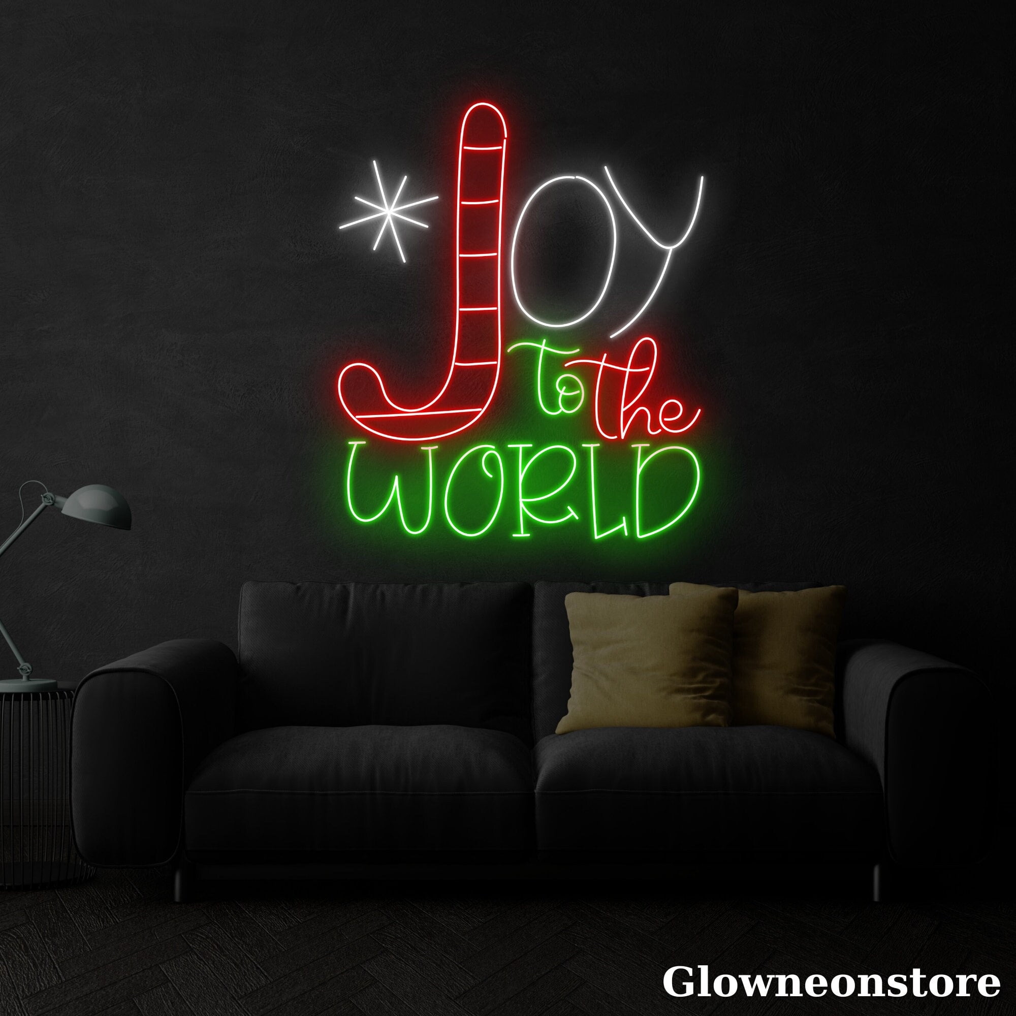 Glowneon Joy To The World Neon Sign, Christmas Quotes Led Sign, Candy ...
