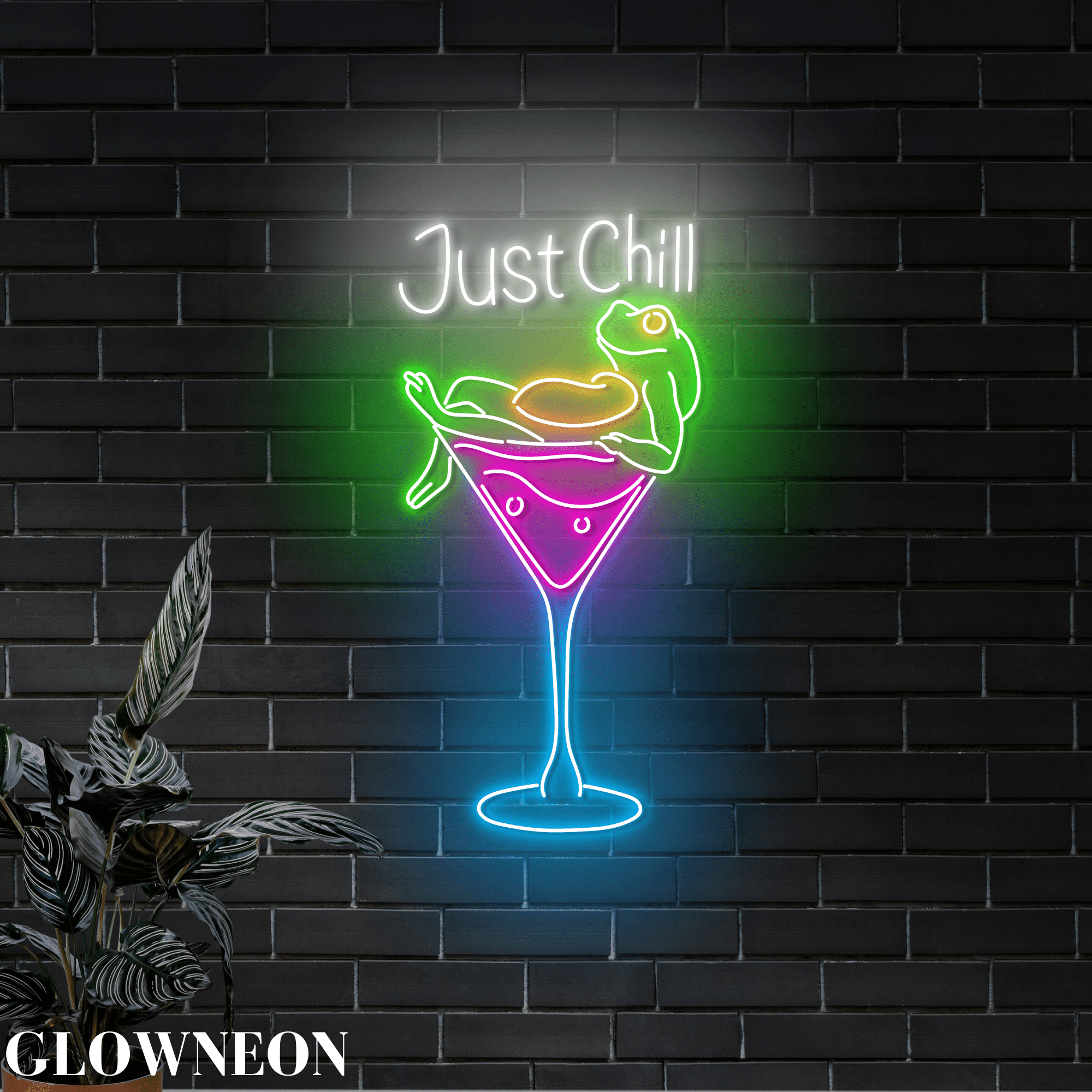 Glowneon Just Chill Led Light, FroCocktail Neon Wall Art, Bar Decor ...