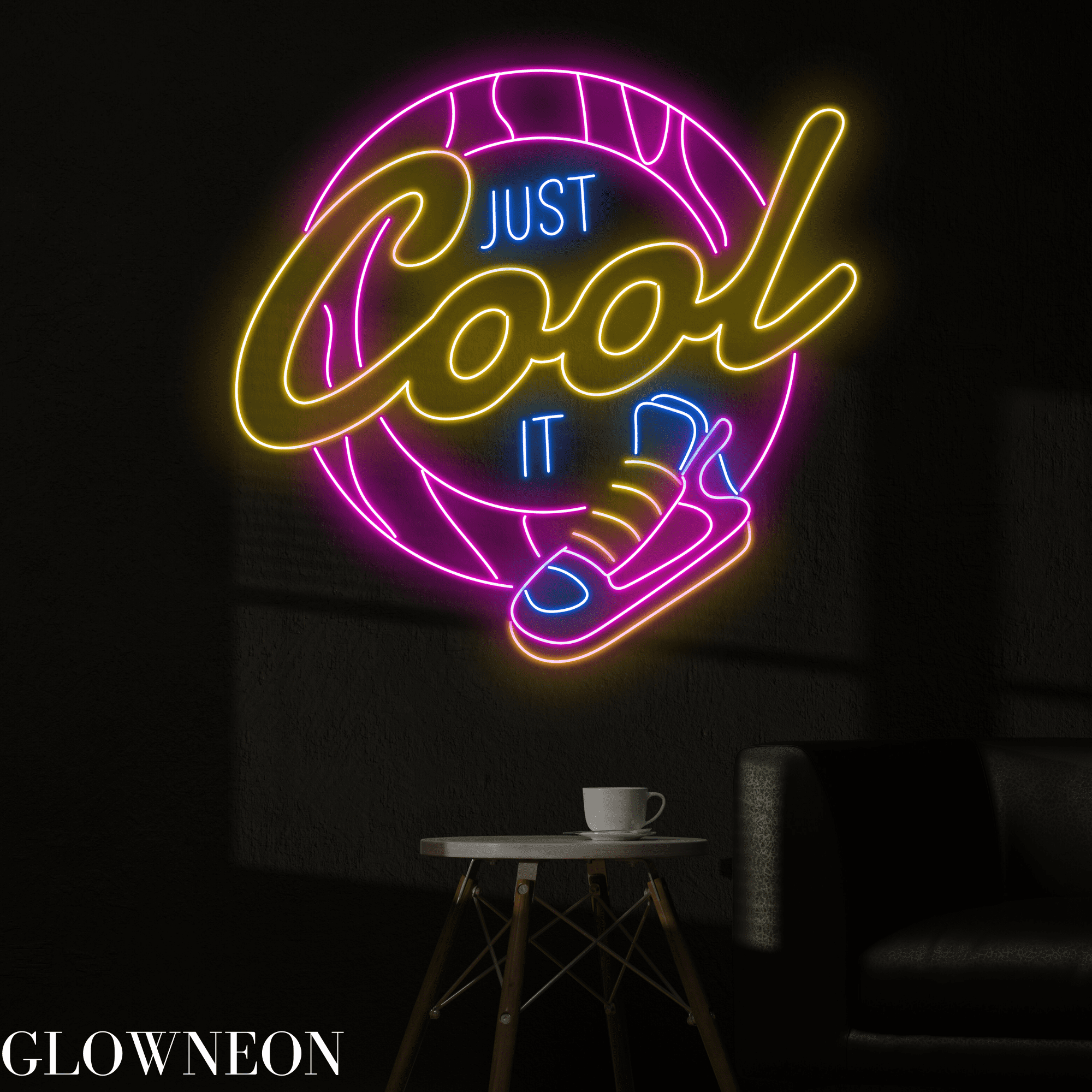 Glowneon Just Cool It Neon Sign, Shoes Shop Led Sign, Shoe Shop Sign ...