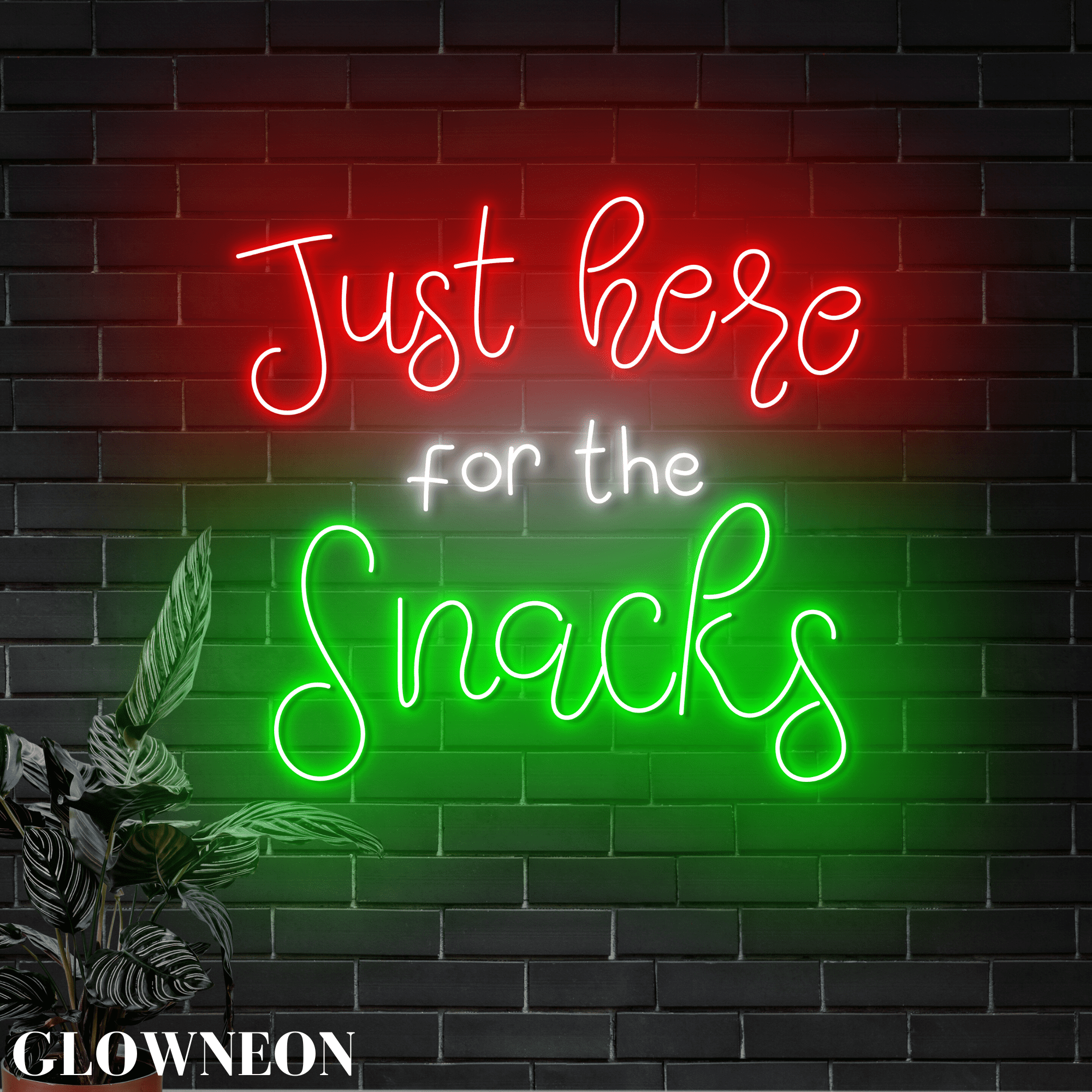 Glowneon Just Here For The Snack Led Light Sign, Snack Bar Wall Decor ...