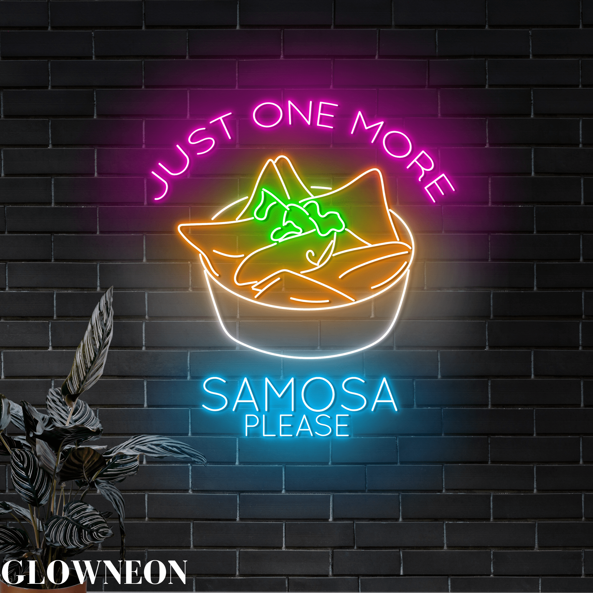 Glowneon Just One More Samosa Please Led Sign, Samosa Restaurant Sign ...