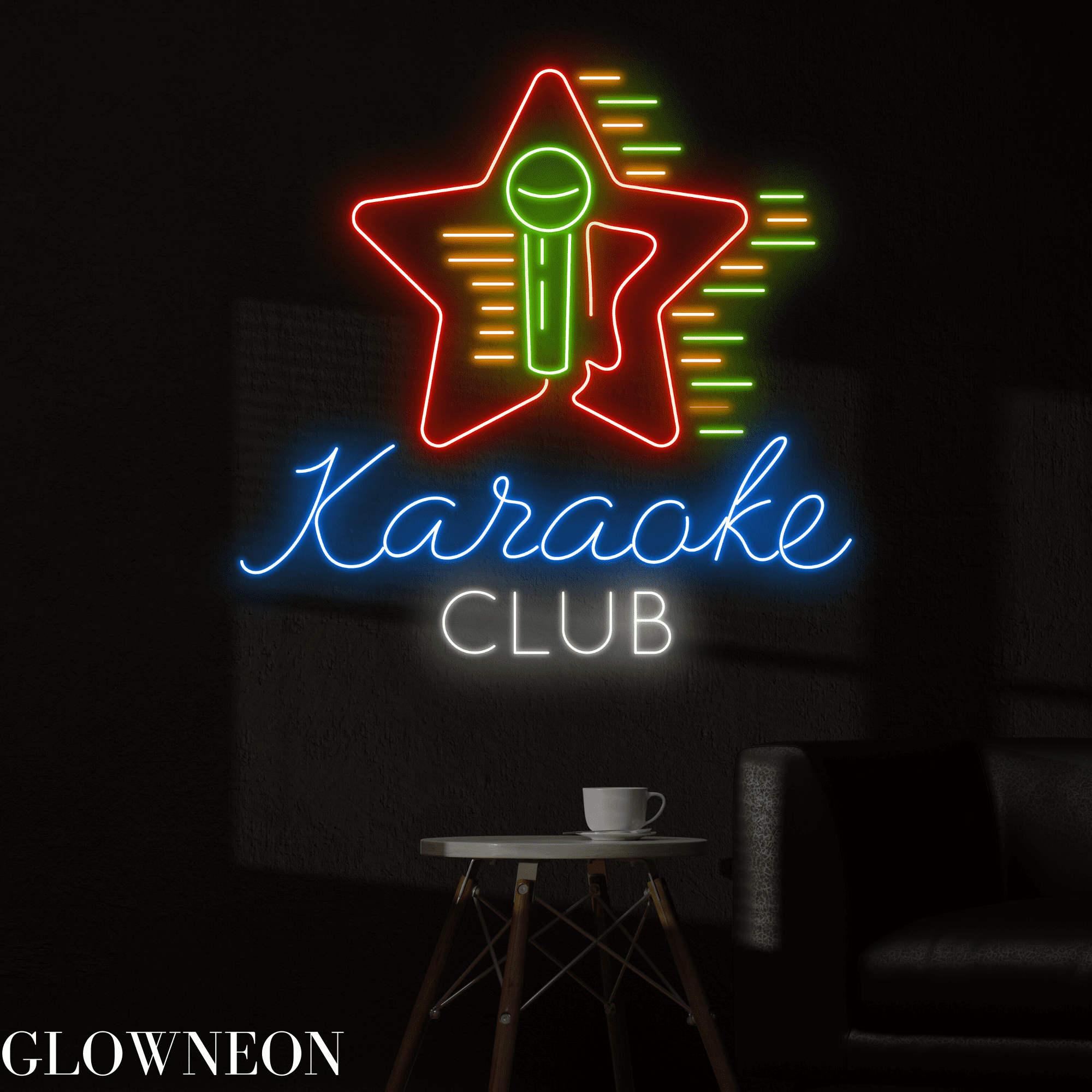 Glowneon Karaoke Club Neon Sign, Karaoke Led Sign, Music Studio Decor ...