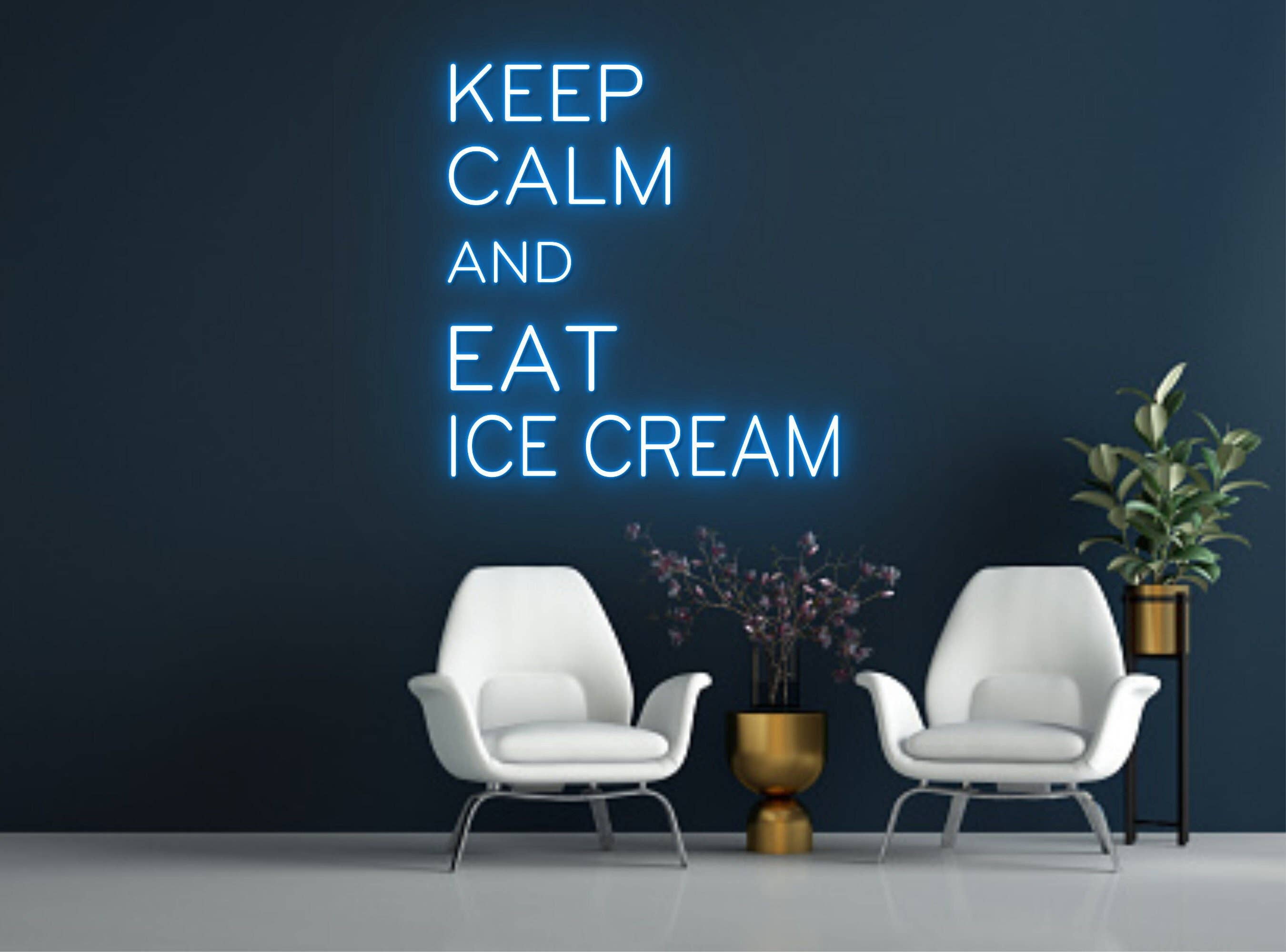 Glowneon Keep Calm And Eat Ice Cream Neon Sign, Ice Cream Led Sign ...