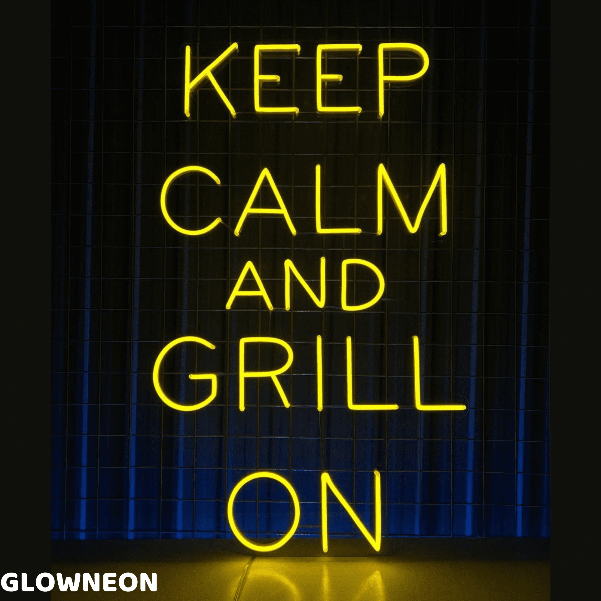 Glowneon Keep Calm And Grill On Neon Sign, Steaks Grill BBQ Led Sign ...