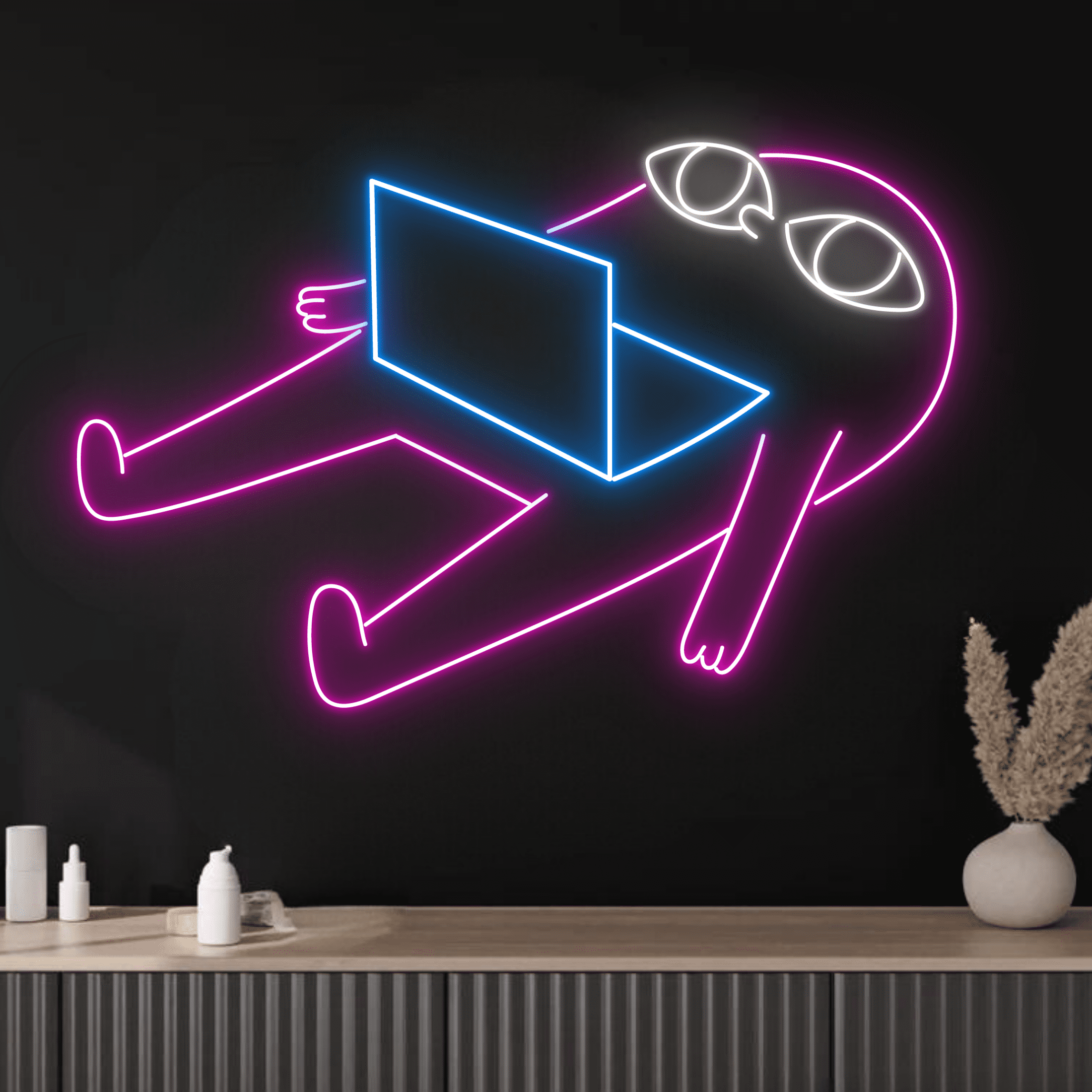 Glowneon Ketnipz Steep Boring Neon Signs, Room Office Wall Decor ...
