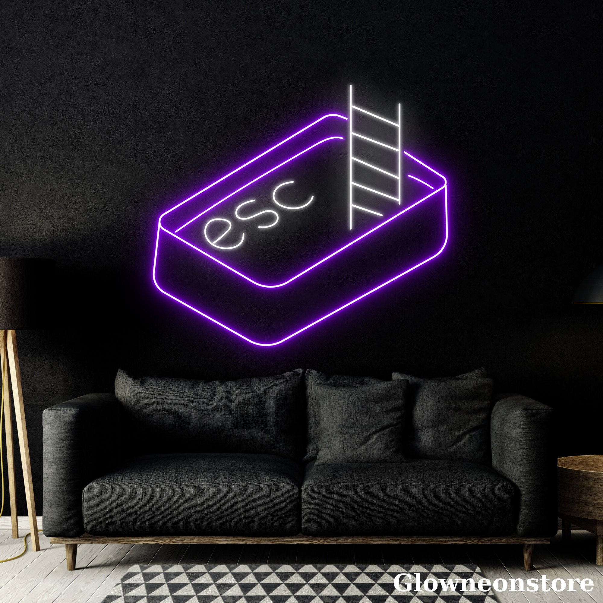 Glowneon Keyboard Neon Sign, ESC Keyboard Neon Led, Keyboard Swimming ...