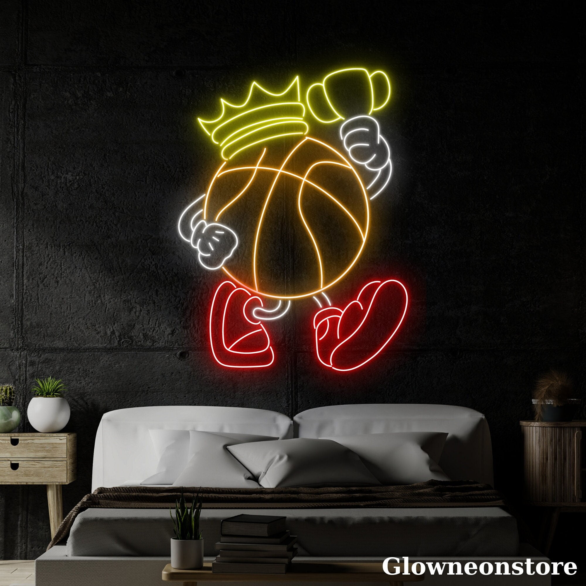 Glowneon King Basketball Neon Sign, Basketball Led Sign, Basketball ...
