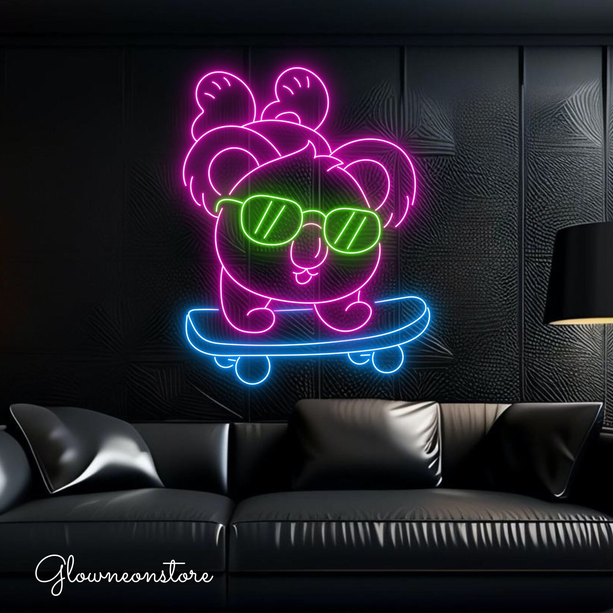 Glowneon Koala Neon Sign, Koala Bear Led Sign, Koala Skateboarding Art ...