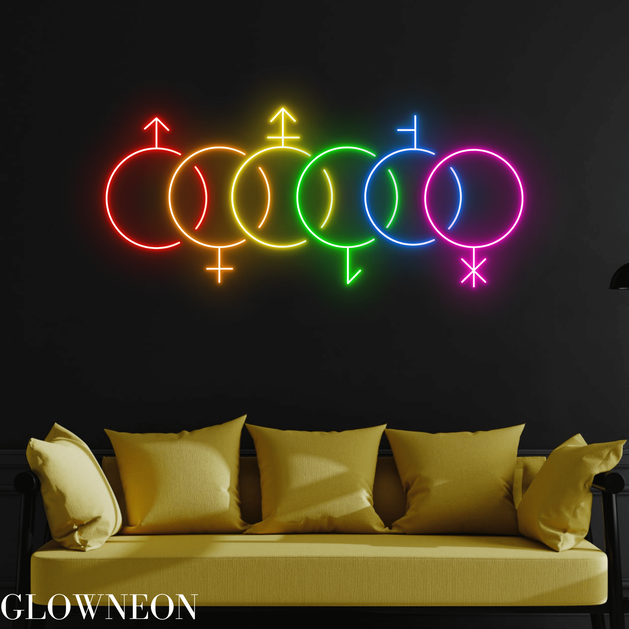 Glowneon LGBT Symbol Neon Sign, Pride Symbol Led Sign, Pride Light ...