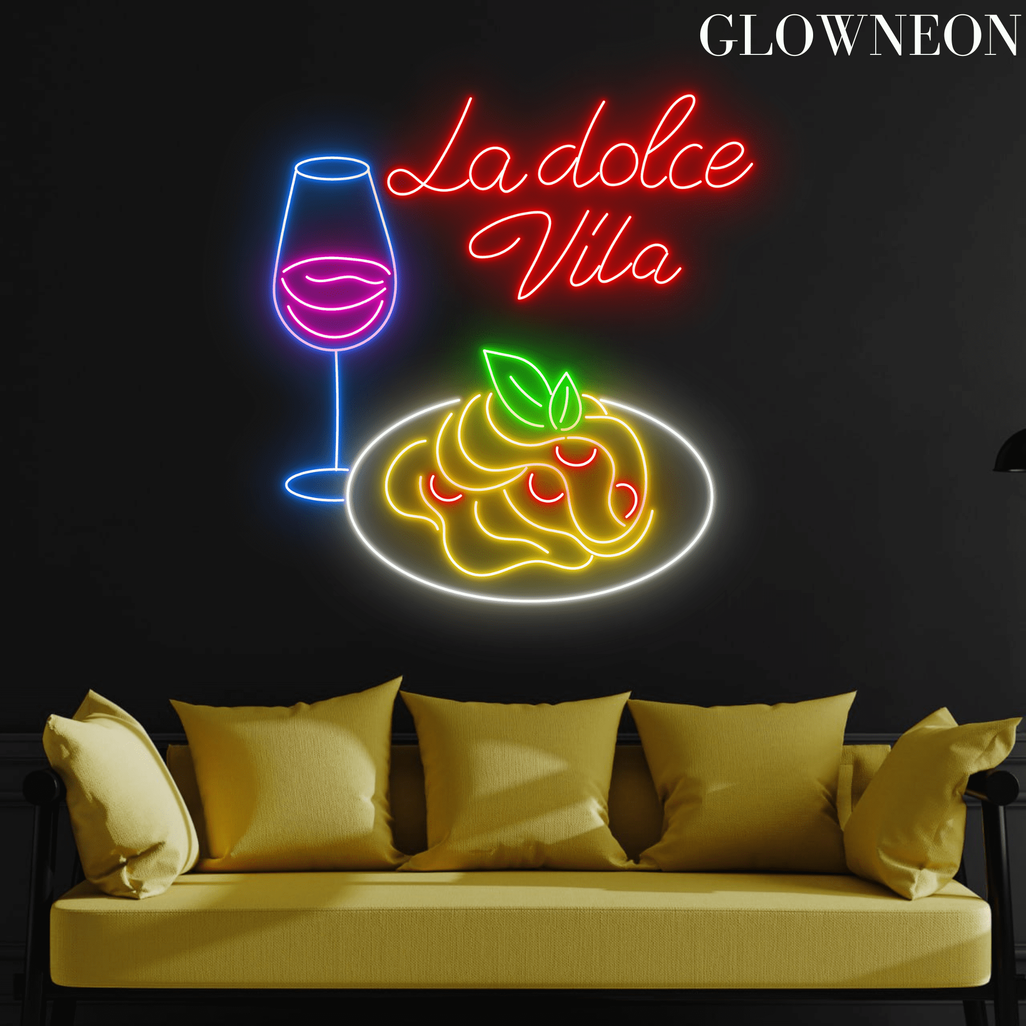 Glowneon La Dolce Vila Neon Sign, Pasta Led Sign, Spaghetti Store Art ...