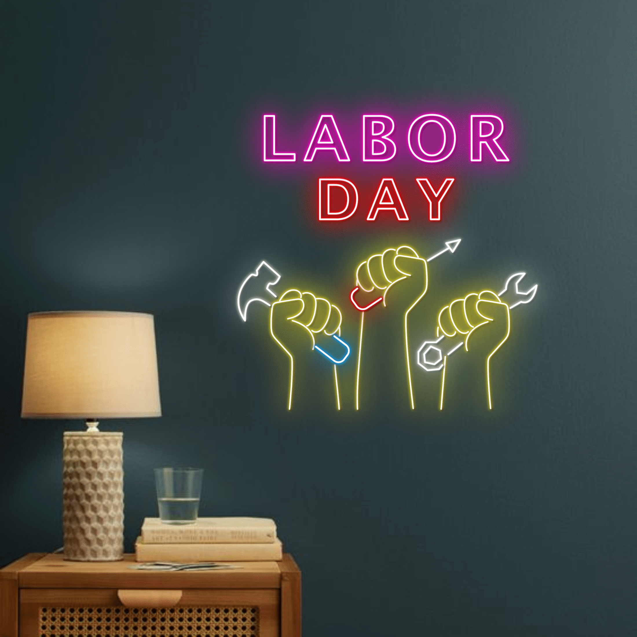 Glowneon Labor Day Neon Sign, Labor Day Office Wall Decor - Walmart.com