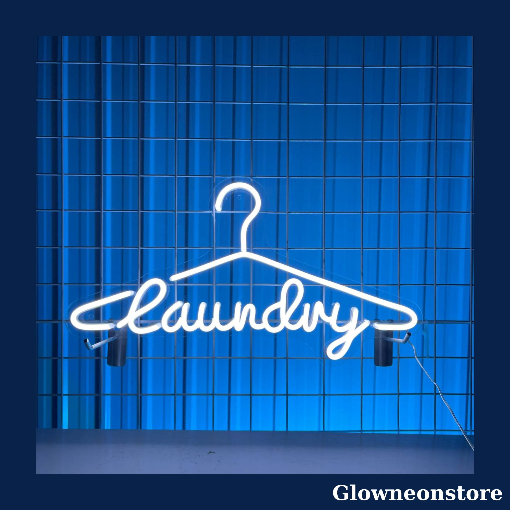 Glowneon Laundry Neon Sign, Laundry LED Sign, Coat Hanger Neon LED ...