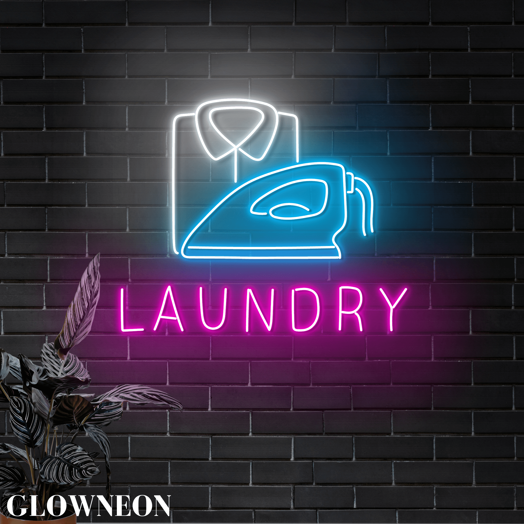 Glowneon Laundry Neon Sign, Washhouse Led Sign, Laundry Shop Wall Art ...