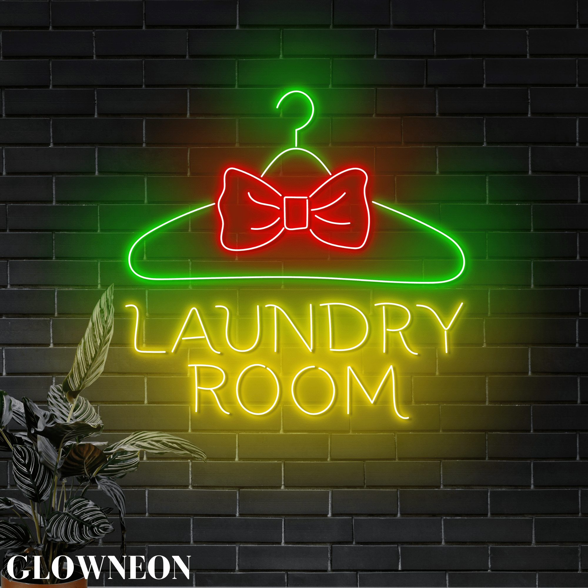 Glowneon Laundry Room Neon Wall Decor, Open Laundry Service Shop Sign ...