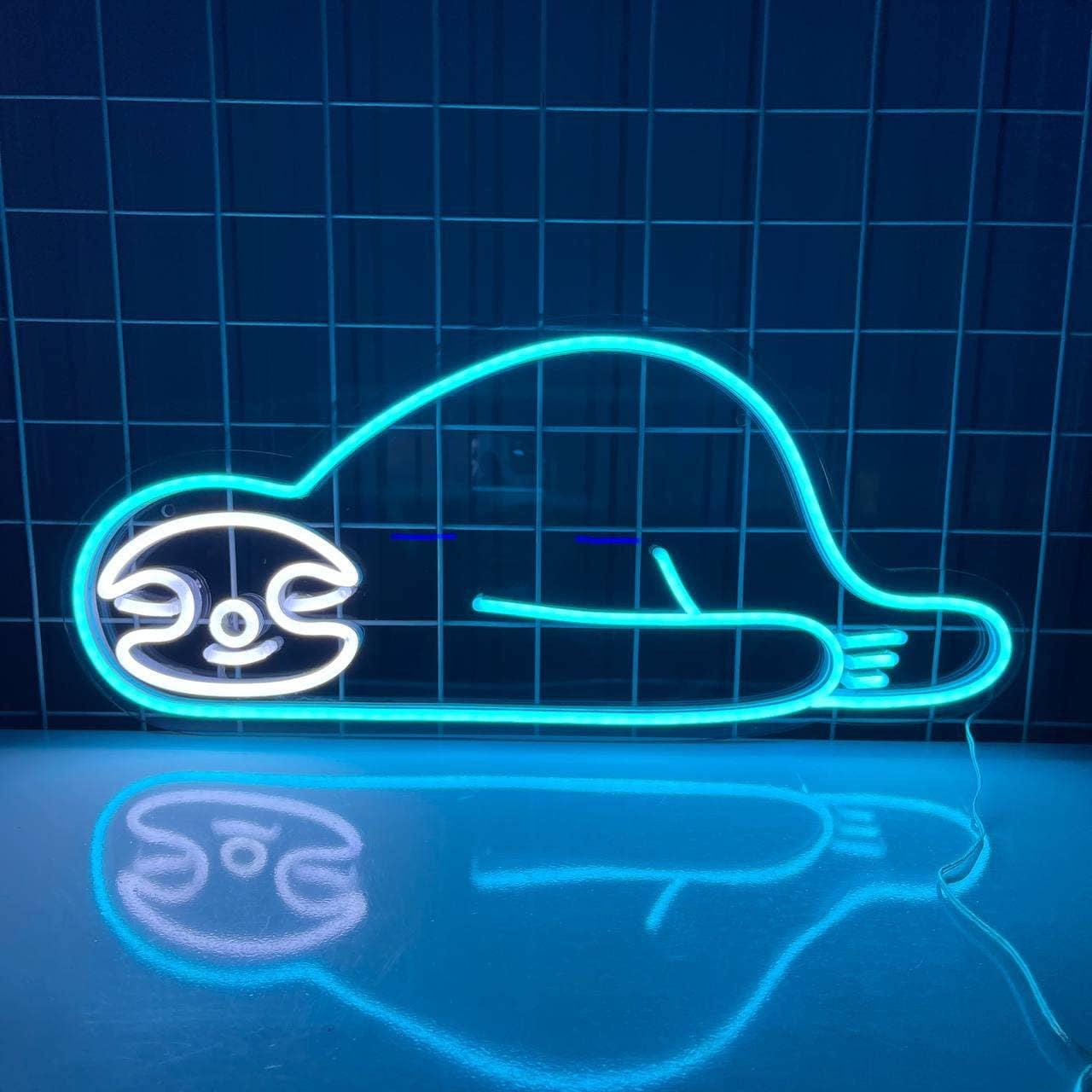 Glowneon Lazy Sloth Lying Floor Neon Sign, Animal Wall Decor - Walmart.com
