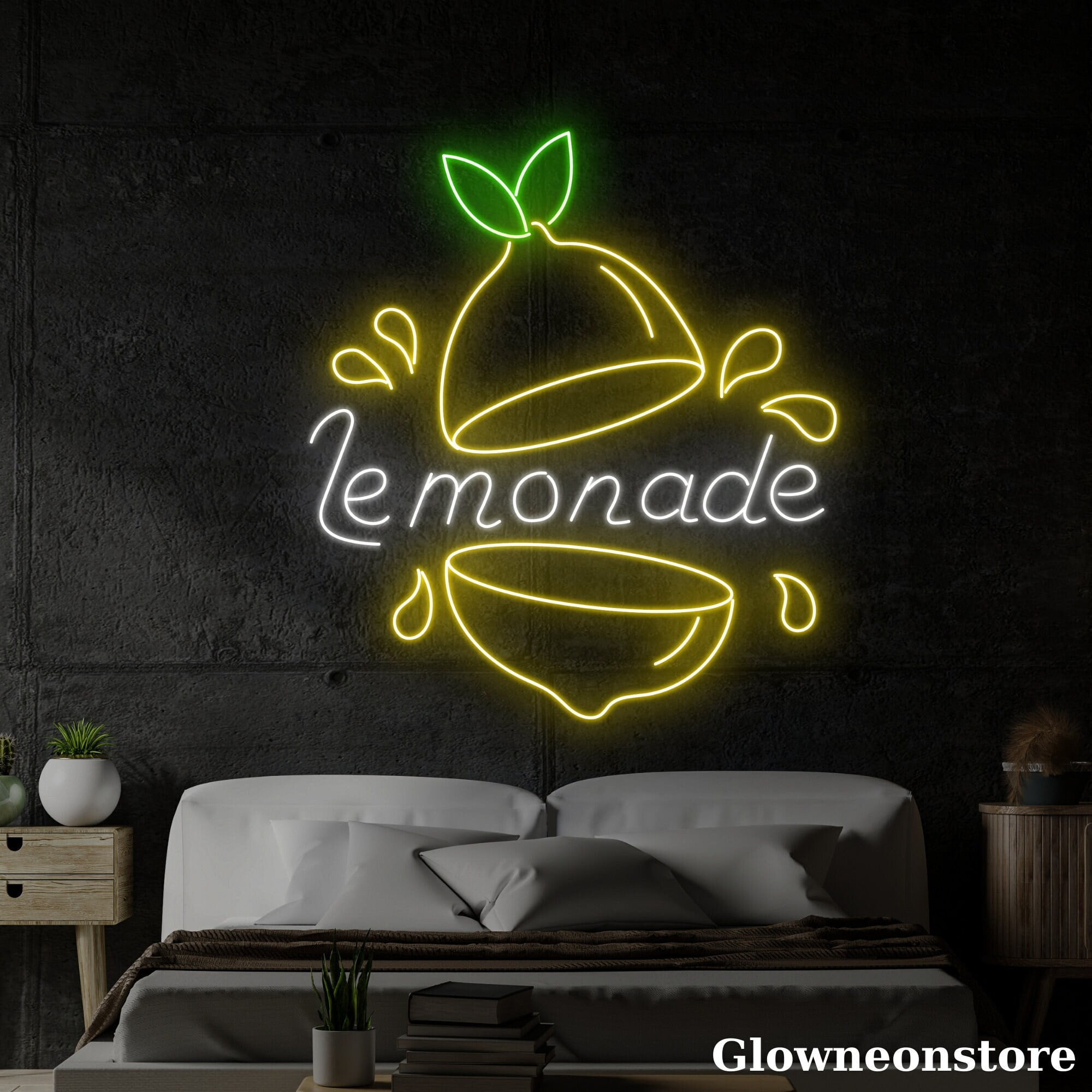 Glowneon Lemony Neon Sign, Lemonade Led Sign, Lemon Led Sign, Fruit ...