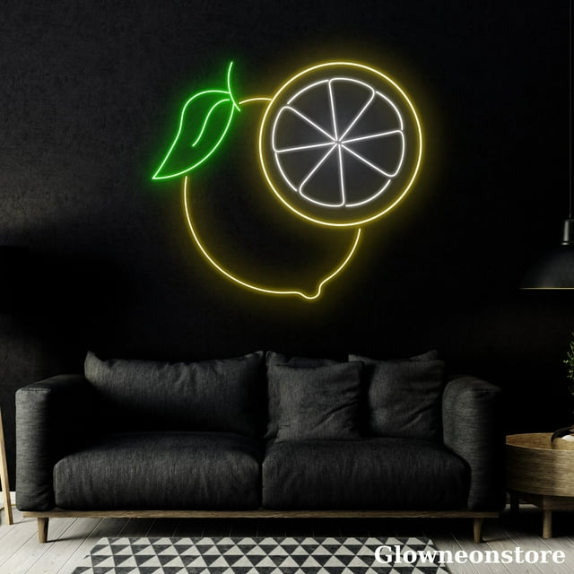 Glowneon Lemony Neon Sign, Lemonade Led Sign, Lemon Led Sign, Juice ...