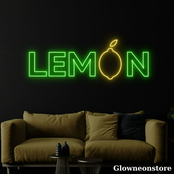 Glowneon Lemony Neon Sign, Lemonade Led Sign, Lemon Neon Sign, Juice ...