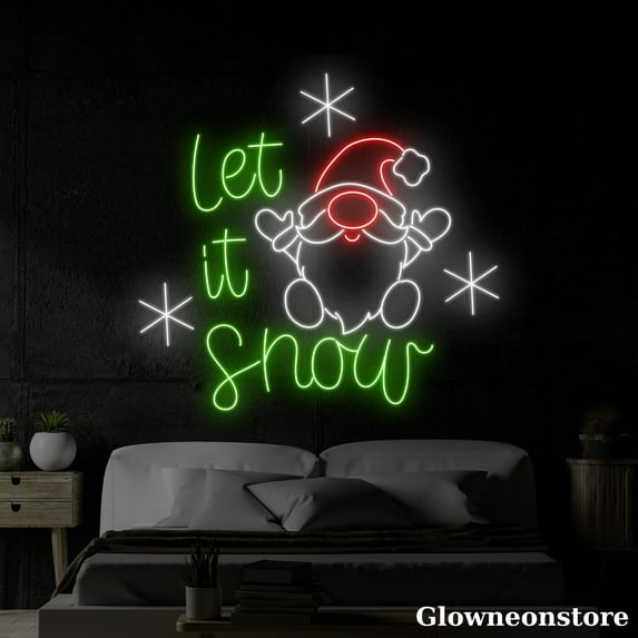 Glowneon Let It Snow Neon Sign, Let It Snow LED Sign, Restaurant Coffee ...