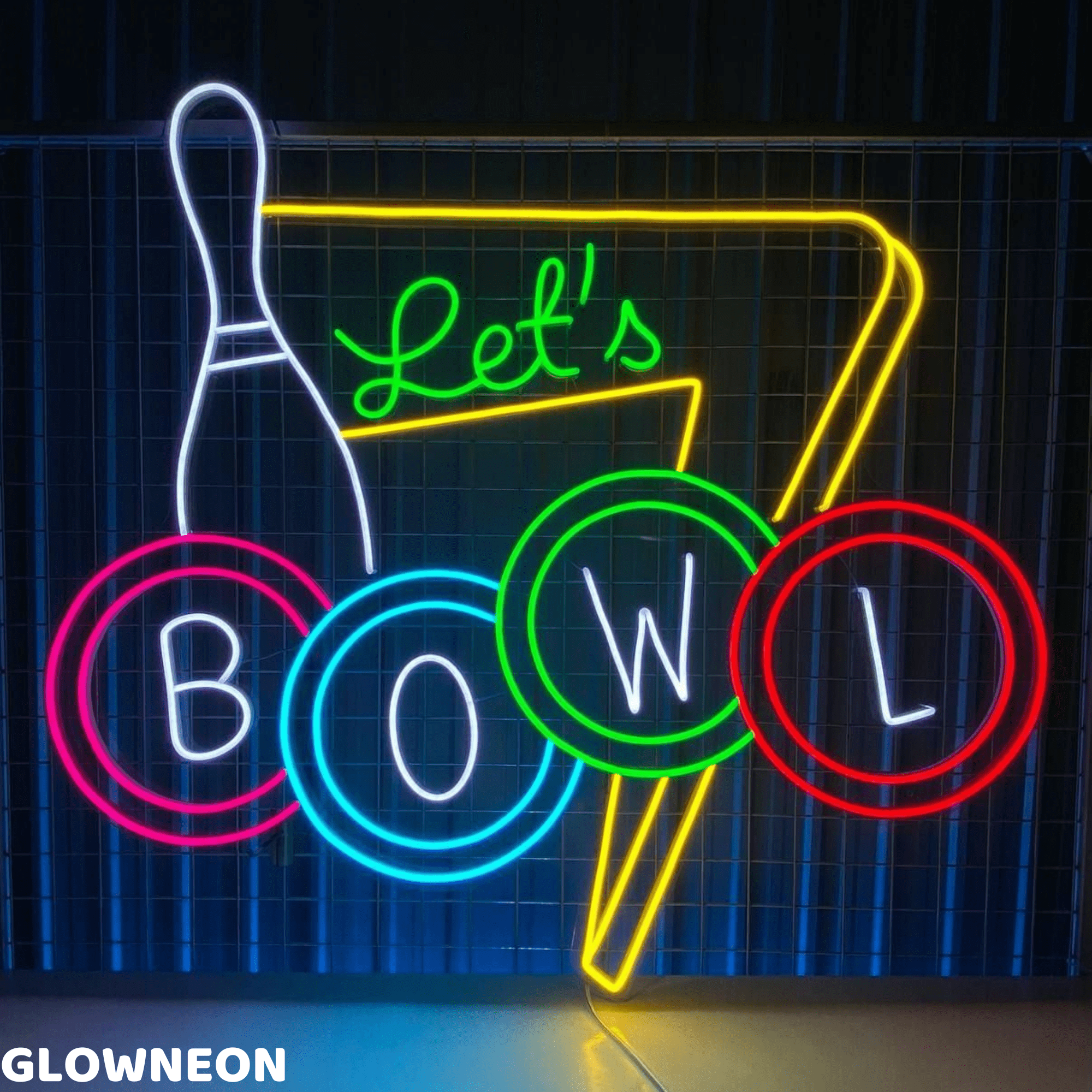 Glowneon Let's Bowl Neon Sign, Bowling Led Sign, Bowling Club Decor ...