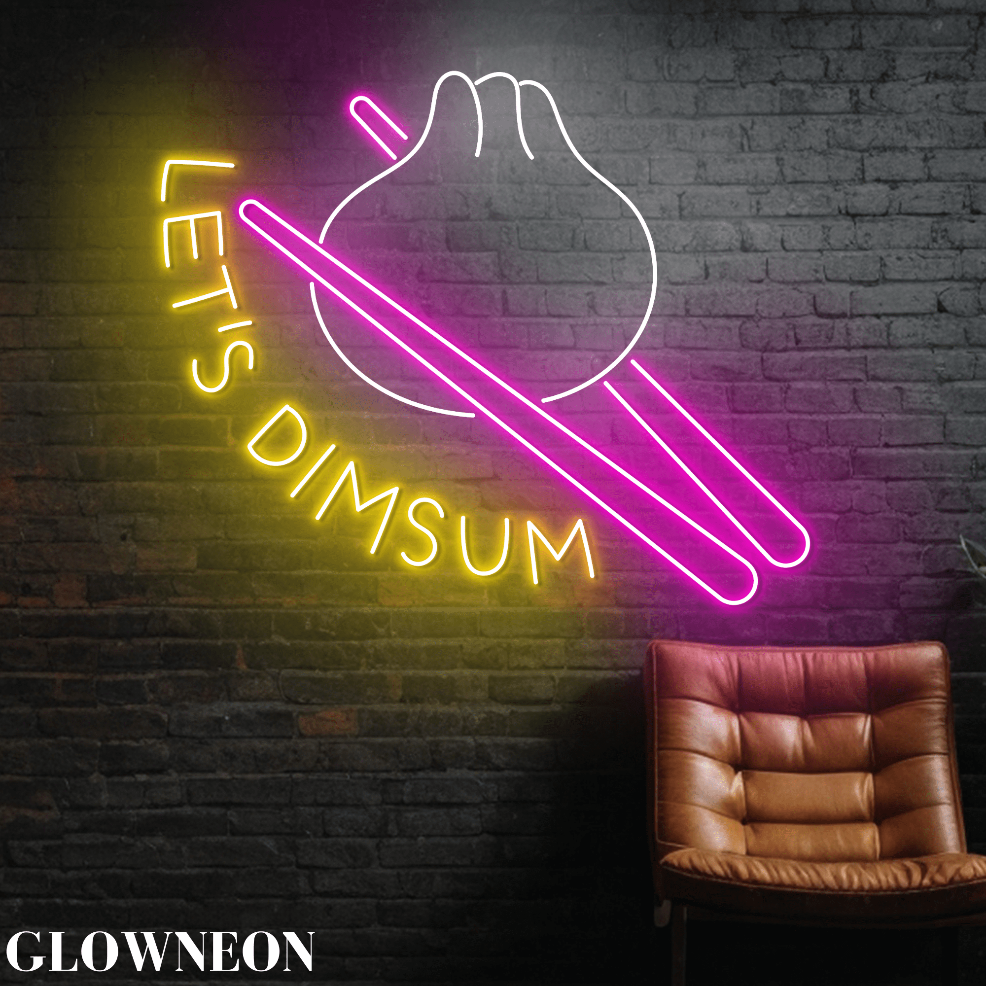 Glowneon Let's Dimsum Wall Led Decor, Dim Sum Chinese Restaurant Sign - Walmart.com