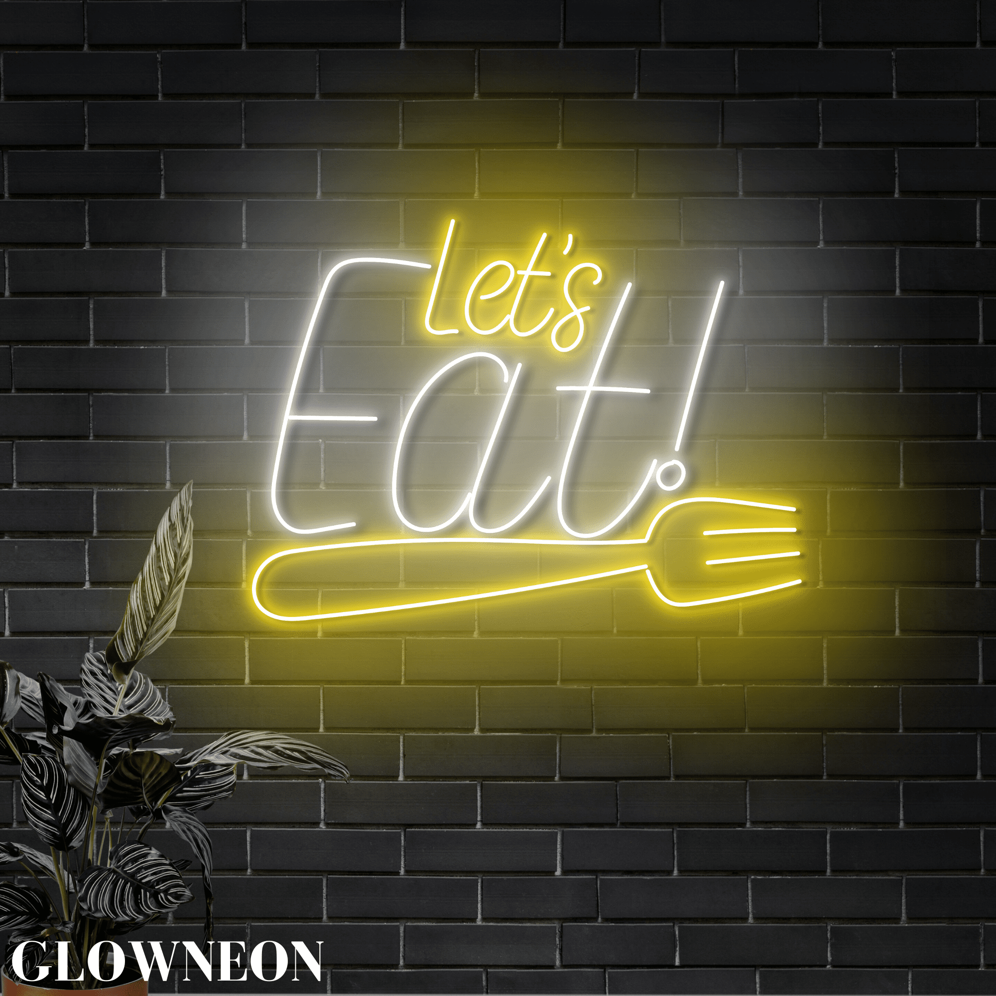 Glowneon Let's Eat Neon Sign For Restaurant Decor, Bakery Diner Decor ...