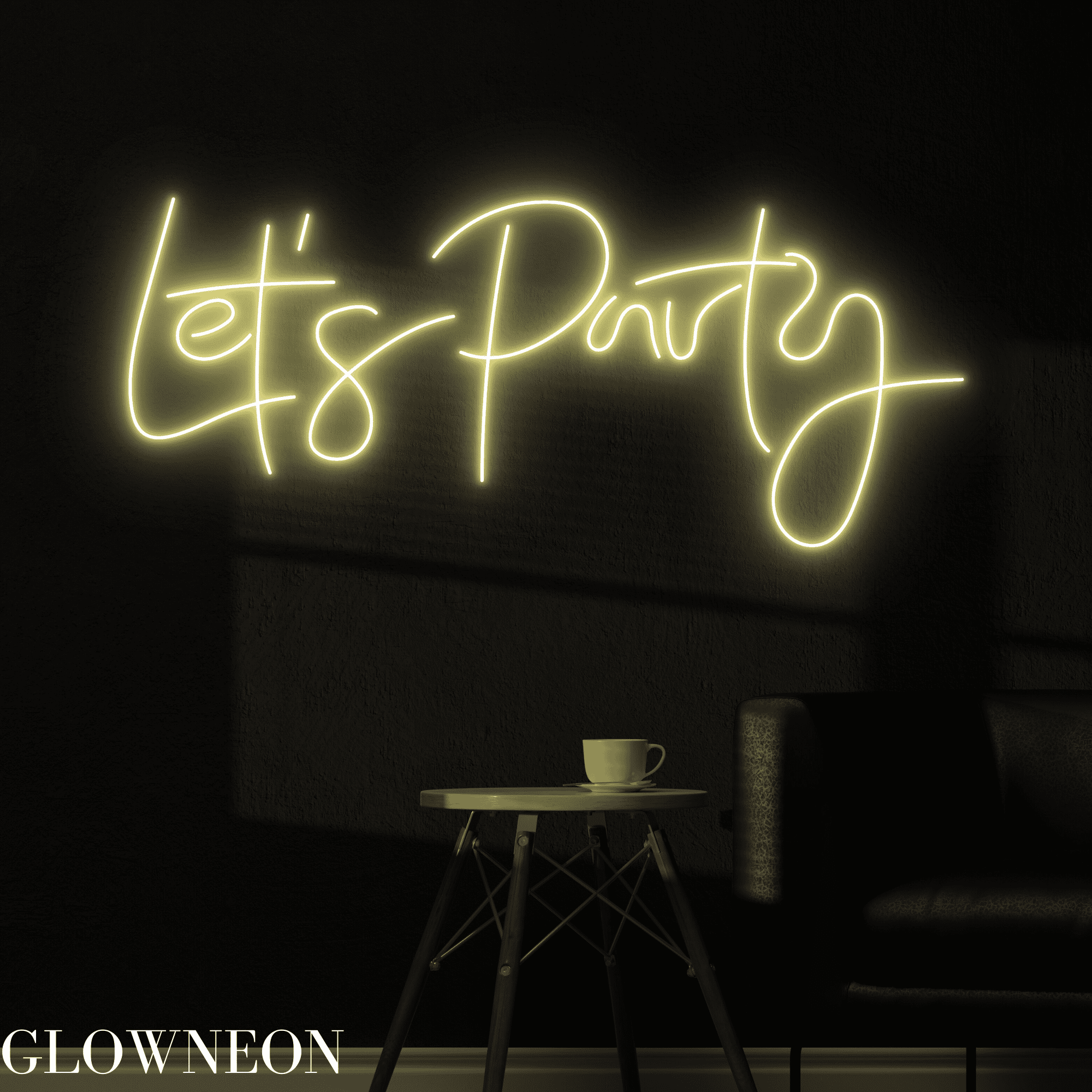 Glowneon Let's Party Neon Sign, Bar Pub Led Sign, Birthday Party Sign ...