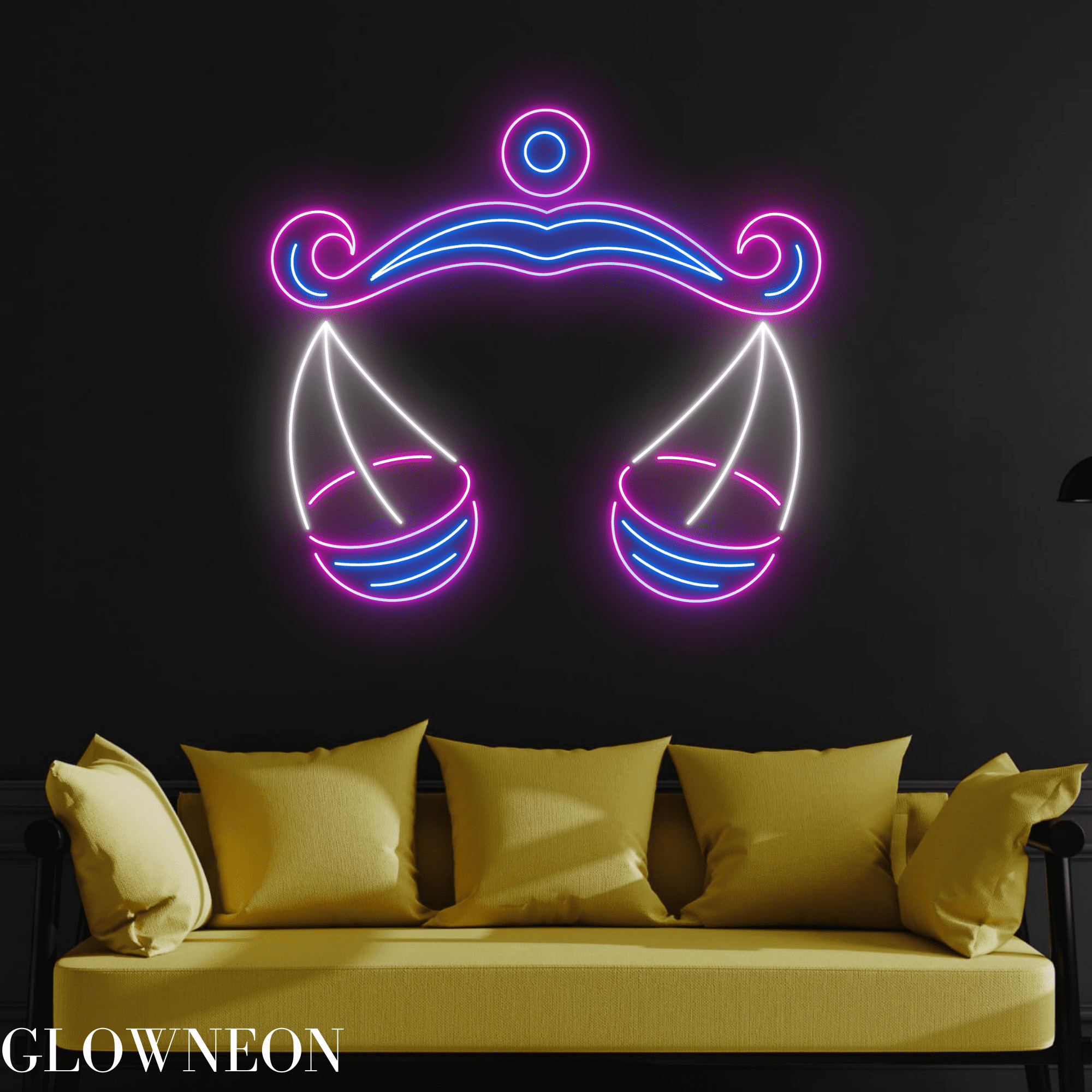 Glowneon Libra Neon Sign, Zodiac Horoscope Led Sign, Libra Wall Decor ...