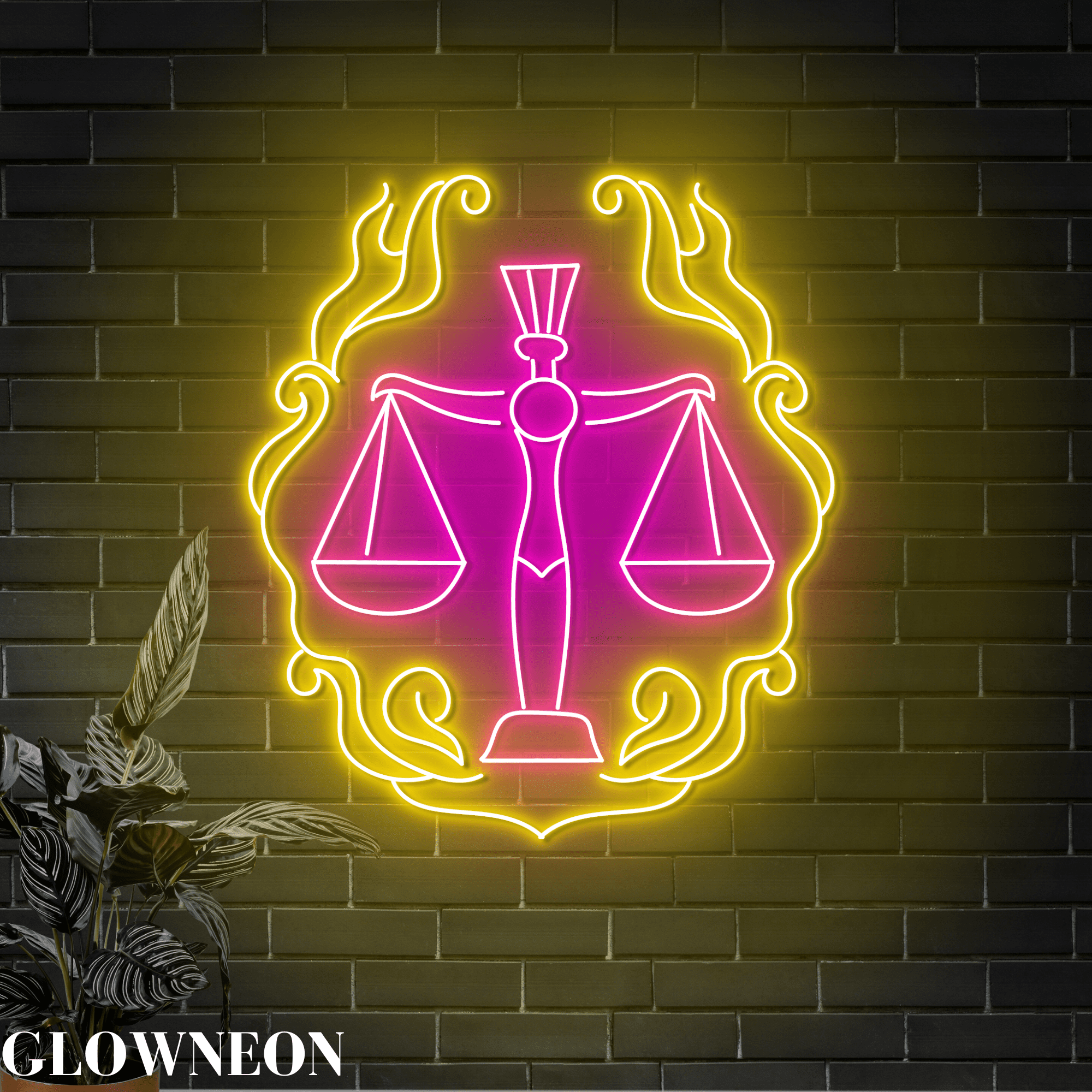 Glowneon Libra Scale Neon Sign, Libra Zodiac Led Sign, Horoscope Sign ...
