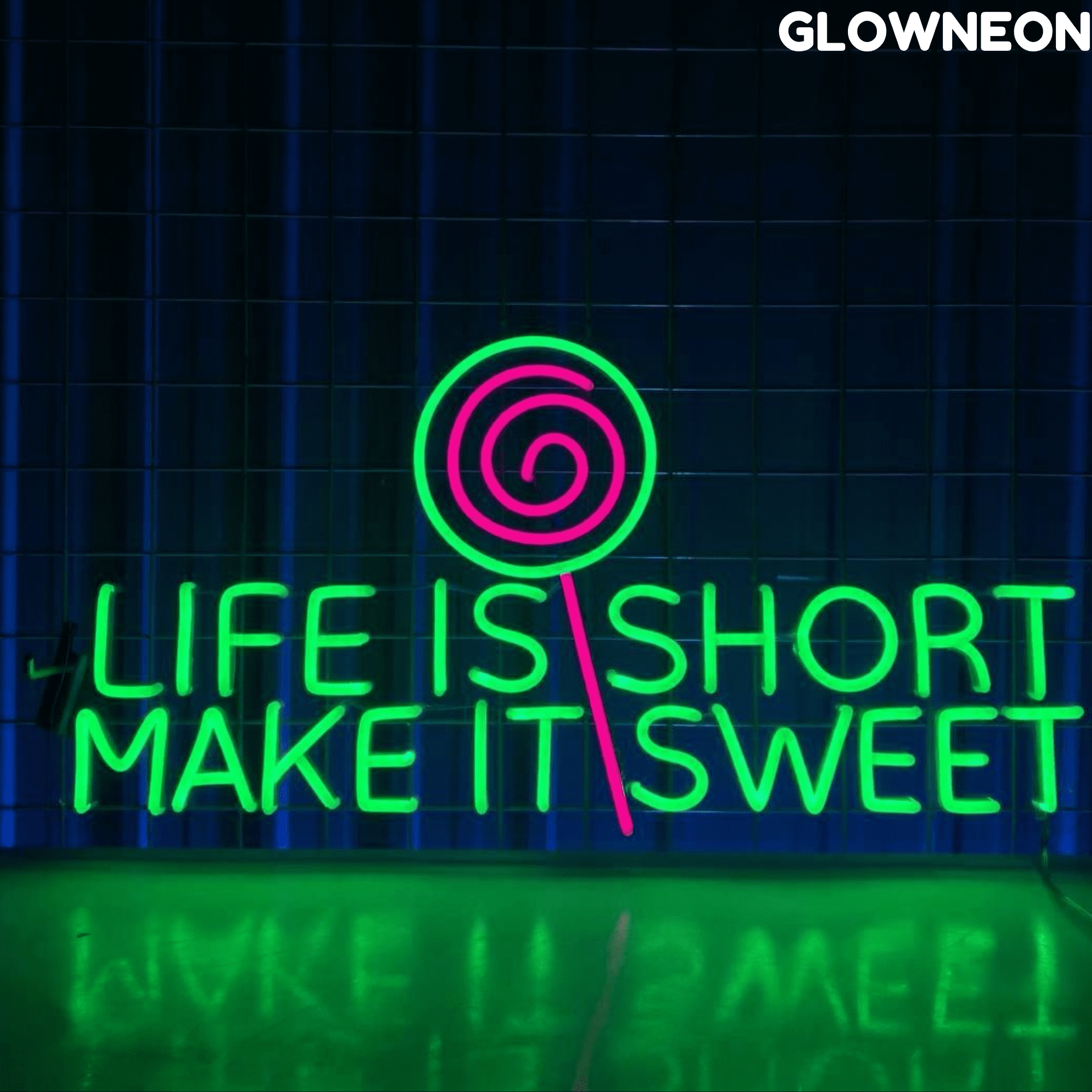 Glowneon Life Is Short Make It Sweet Neon Sign, Candy Shop Led Light ...
