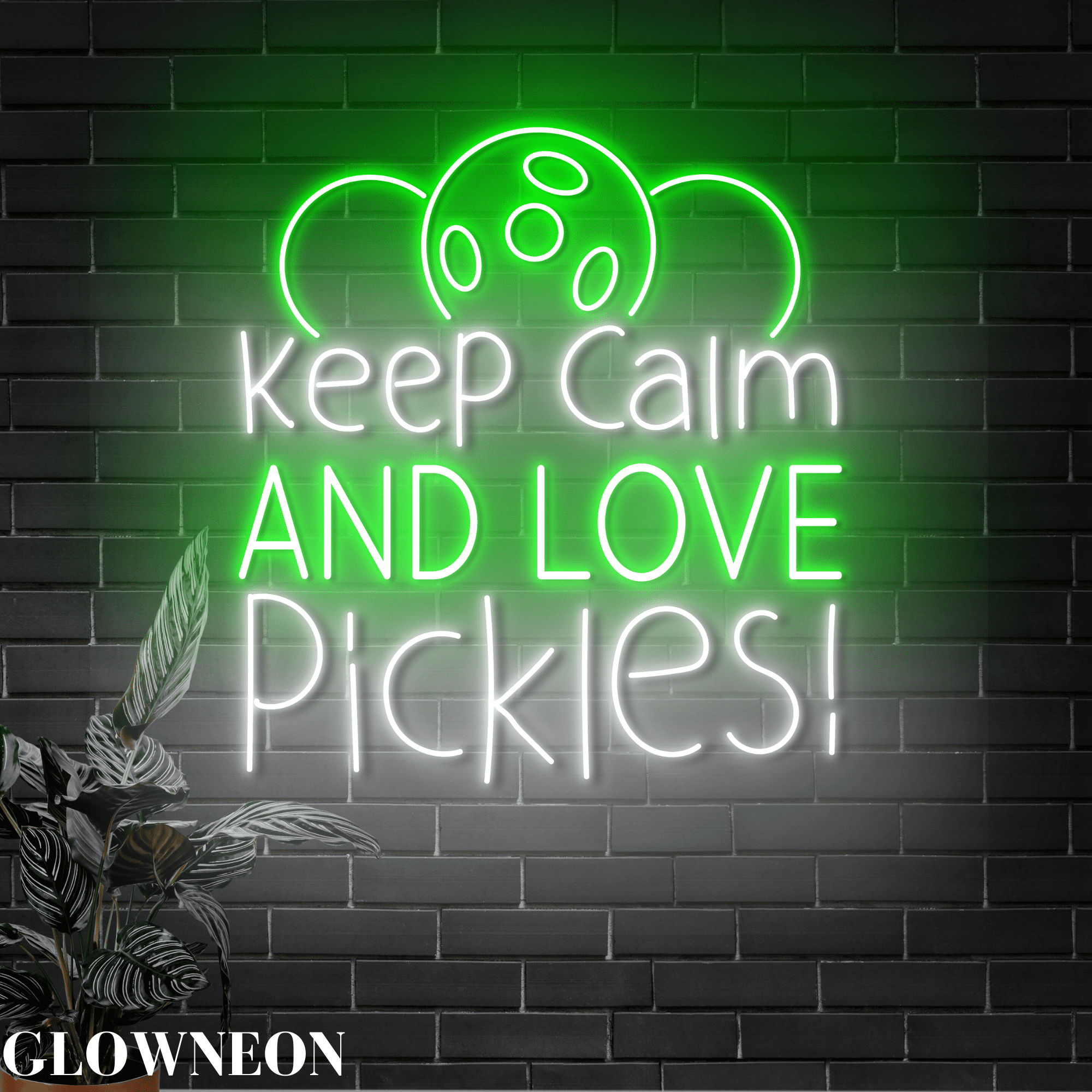 Glowneon Light Up Pickleball Club With Keep Calm And Love Pickles Led ...
